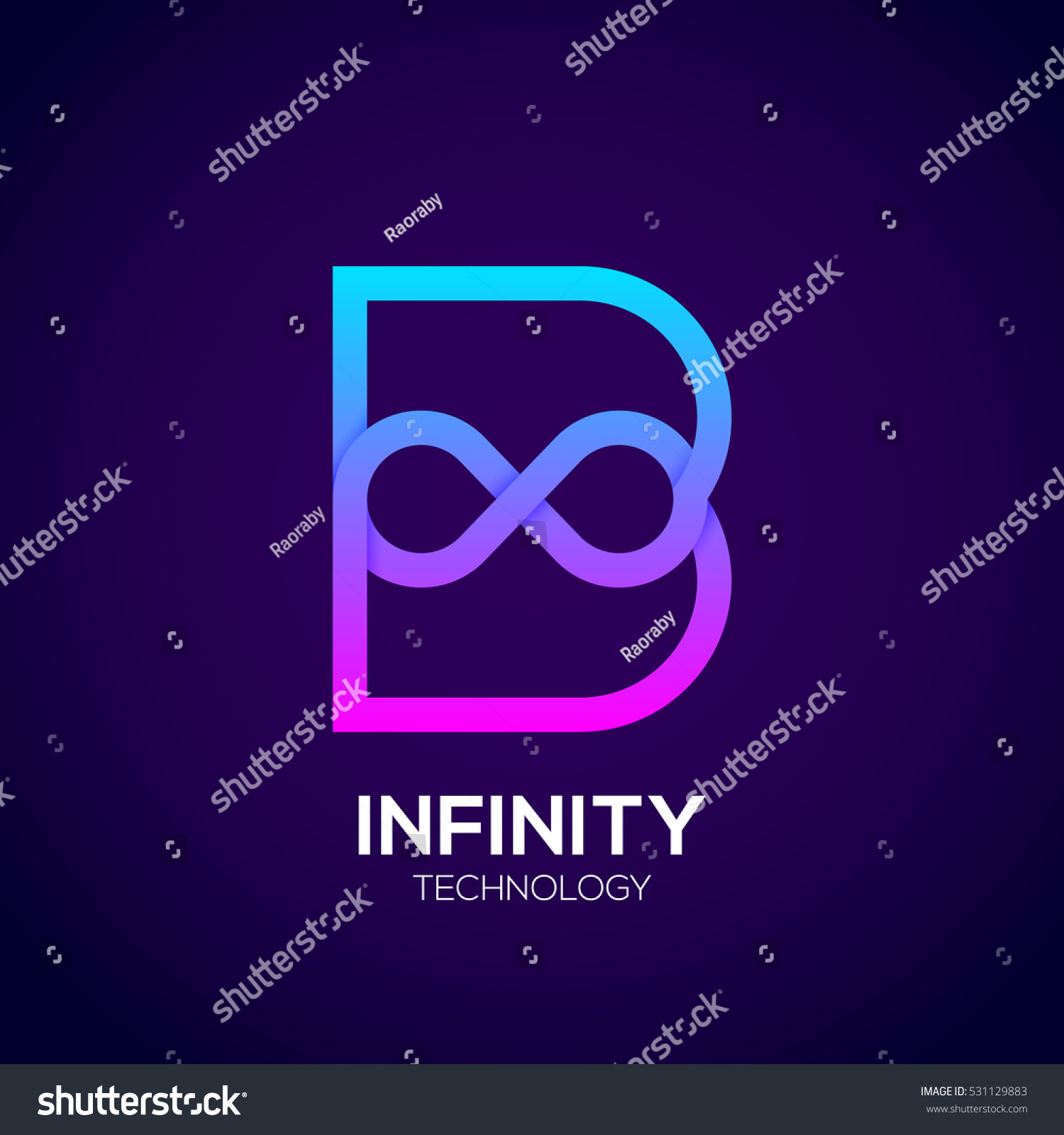 Letter B Colorful Infinity Logoloopsvector Logo Stock Vector (Royalty ...