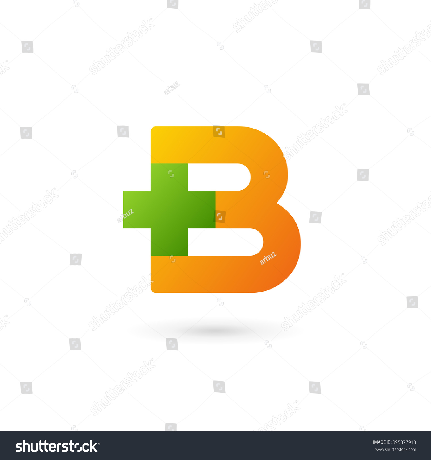 Letter B Cross Plus Logo Icon Stock Vector (Royalty Free) 395377918