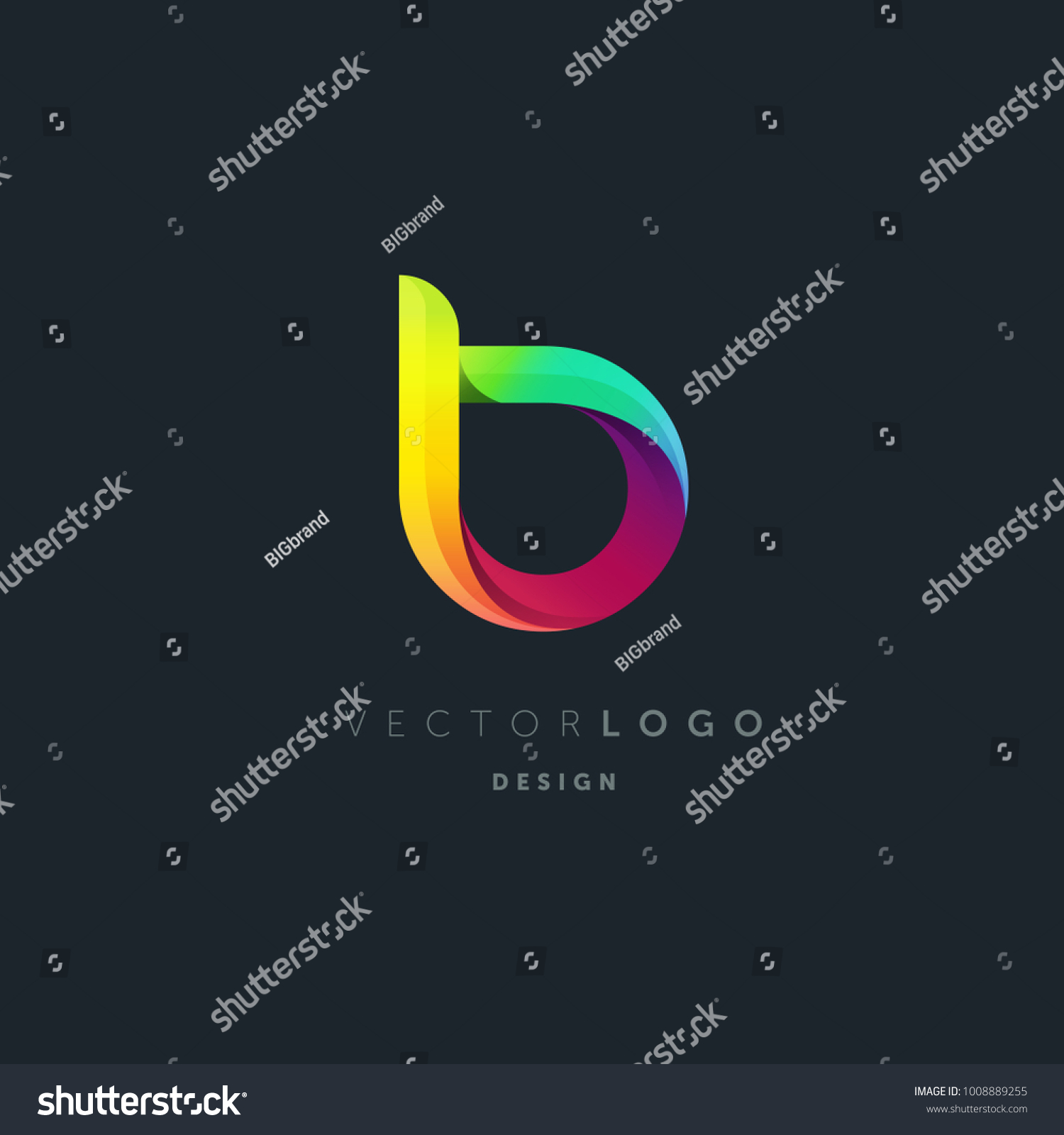Letter B Gradient 3d Logo Vector Stock Vector (Royalty Free) 1008889255 ...