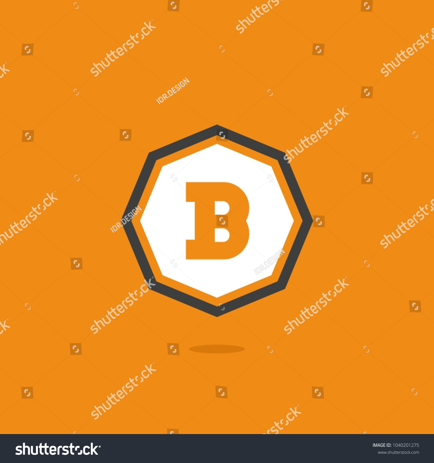 Letter B Inside Polygon Logo Design Stock Vector (Royalty Free ...