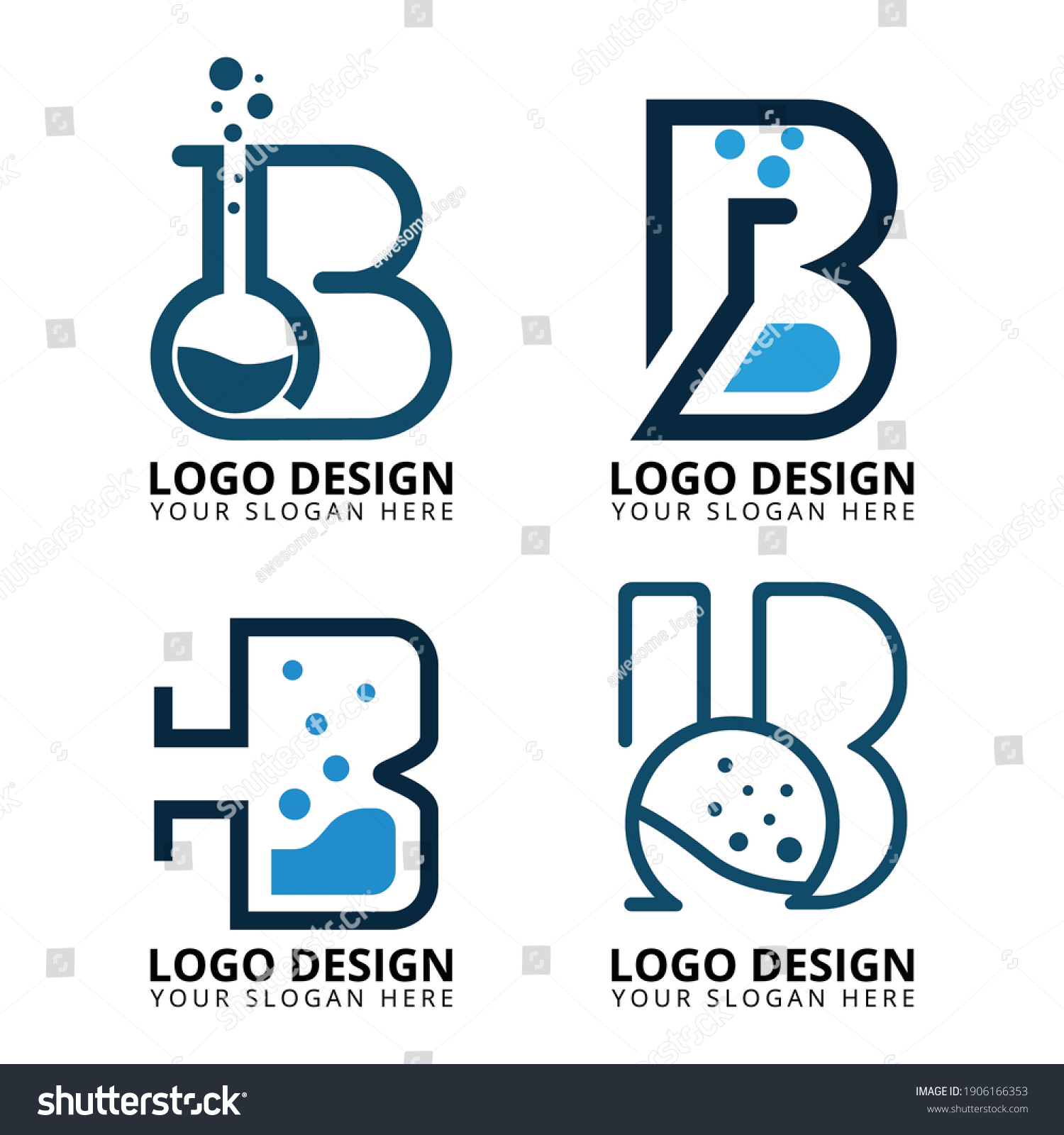 Letter B Laboratory Logo Design: เวกเตอร์สต็อก (ปลอดค่าลิขสิทธิ์ ...