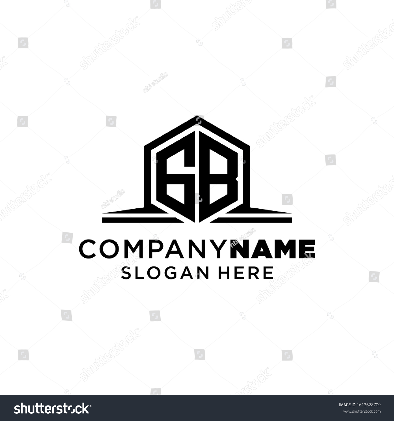 Letter 6b Logo Design Concept Stock Vector (Royalty Free) 1613628709