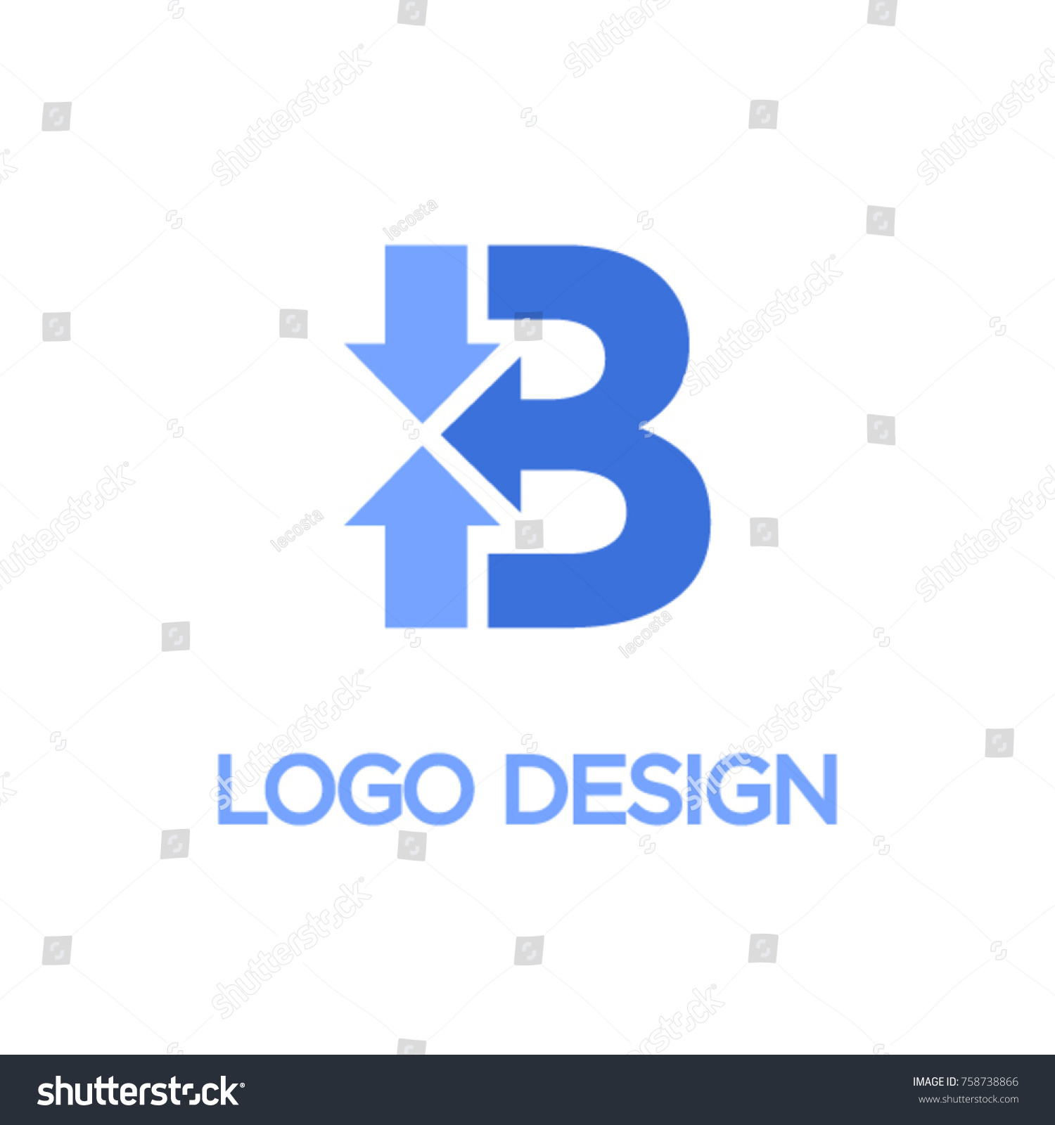 Letter B Logo Design Template Stock Vector (Royalty Free) 758738866 ...