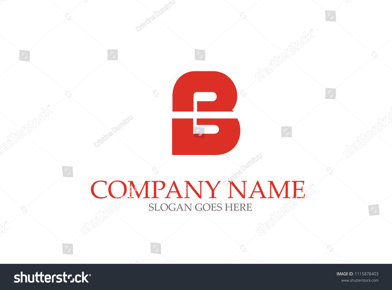 Letter B Red Icon Design Element Stock Vector (Royalty Free) 1115878403 ...