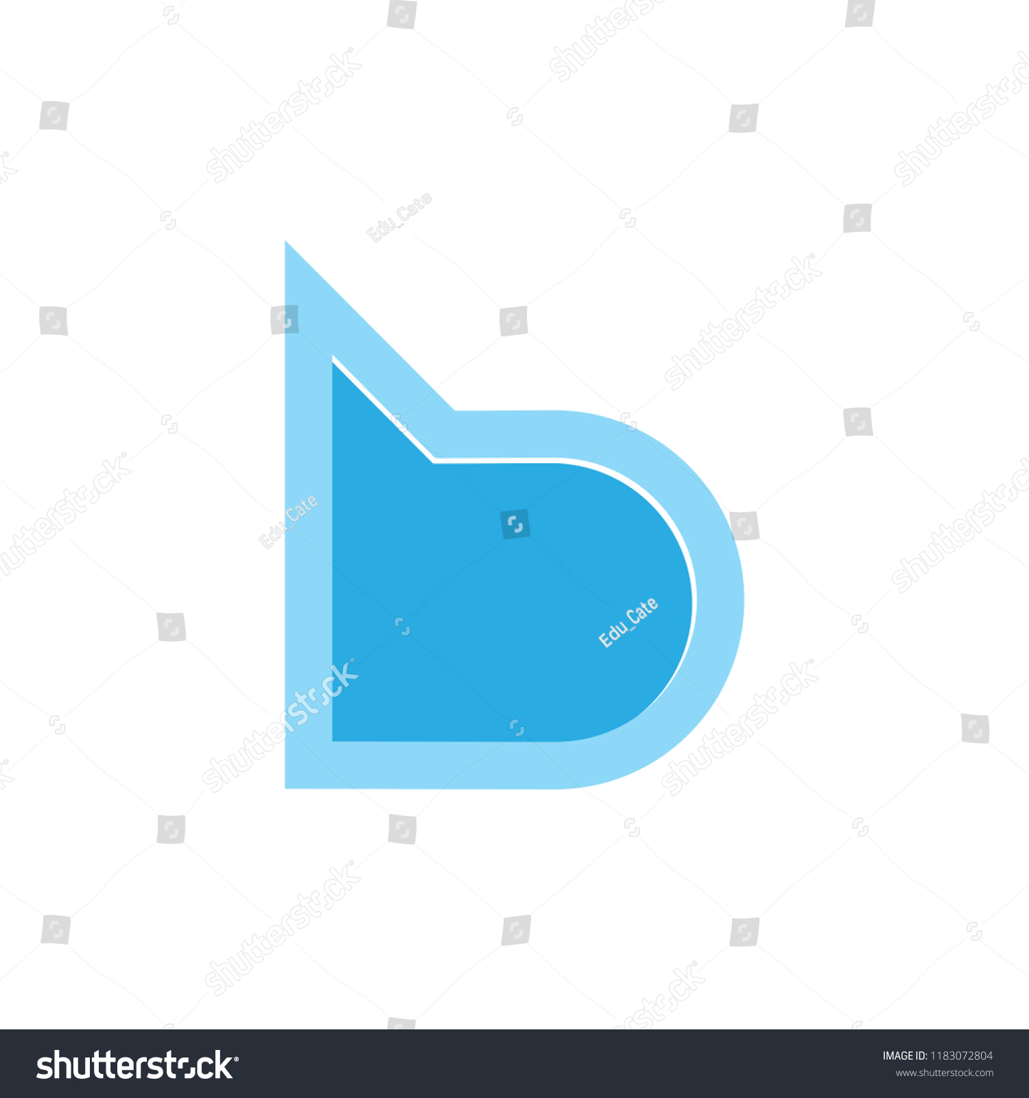 Letter B Simple Blue Logo Vector Stock Vector (Royalty Free) 1183072804