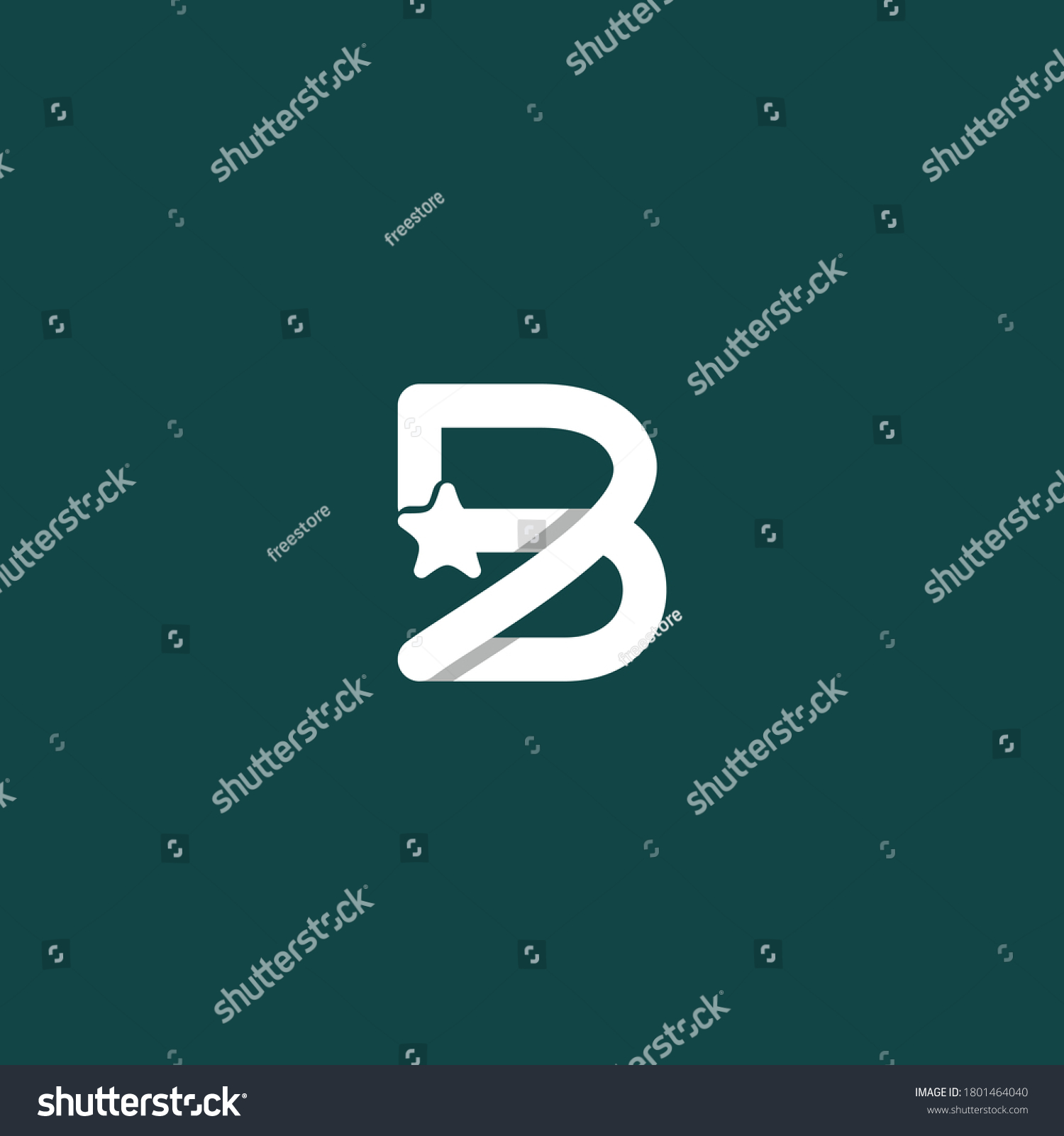 Letter B Star Monogram Modern Creative Stock Vector (Royalty Free ...