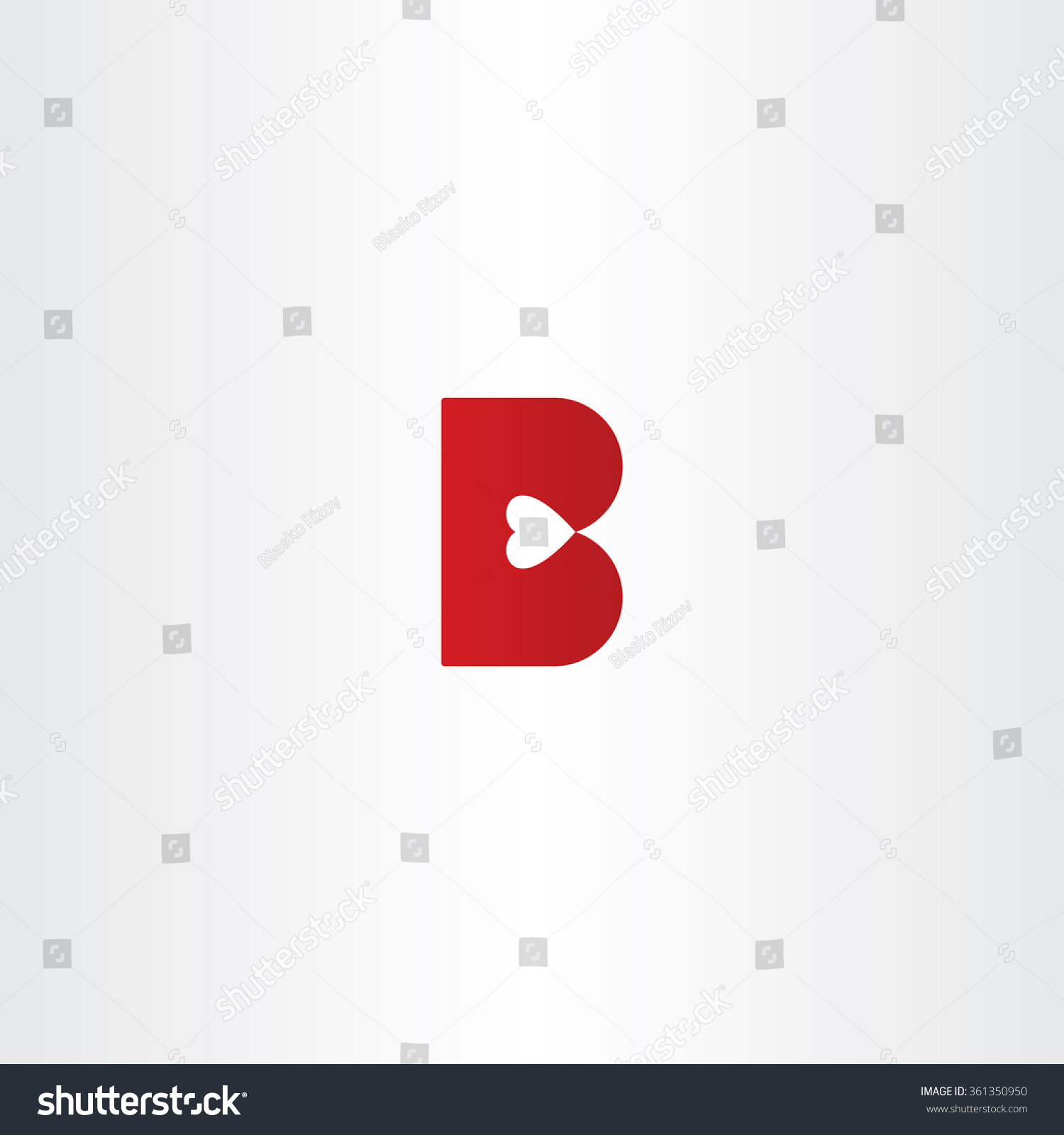 Letter B Heart Inside Logo Vector: เวกเตอร์สต็อก (ปลอดค่าลิขสิทธิ์ ...