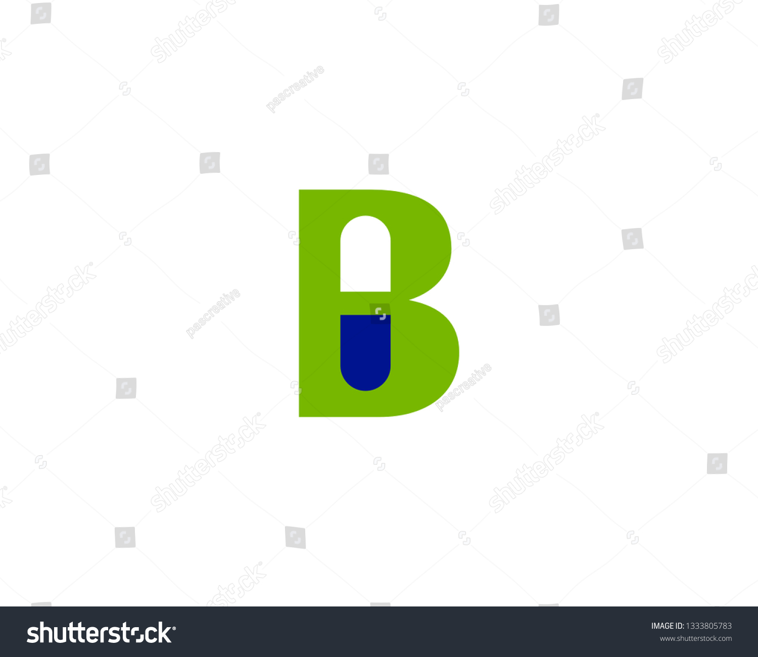 Letter B Pharmacy Vector Logo Stock Vector (Royalty Free) 1333805783
