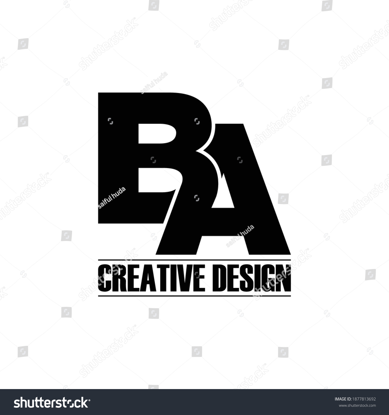 Letter Ba Simple Logo Design Vector Stock Vector (Royalty Free ...