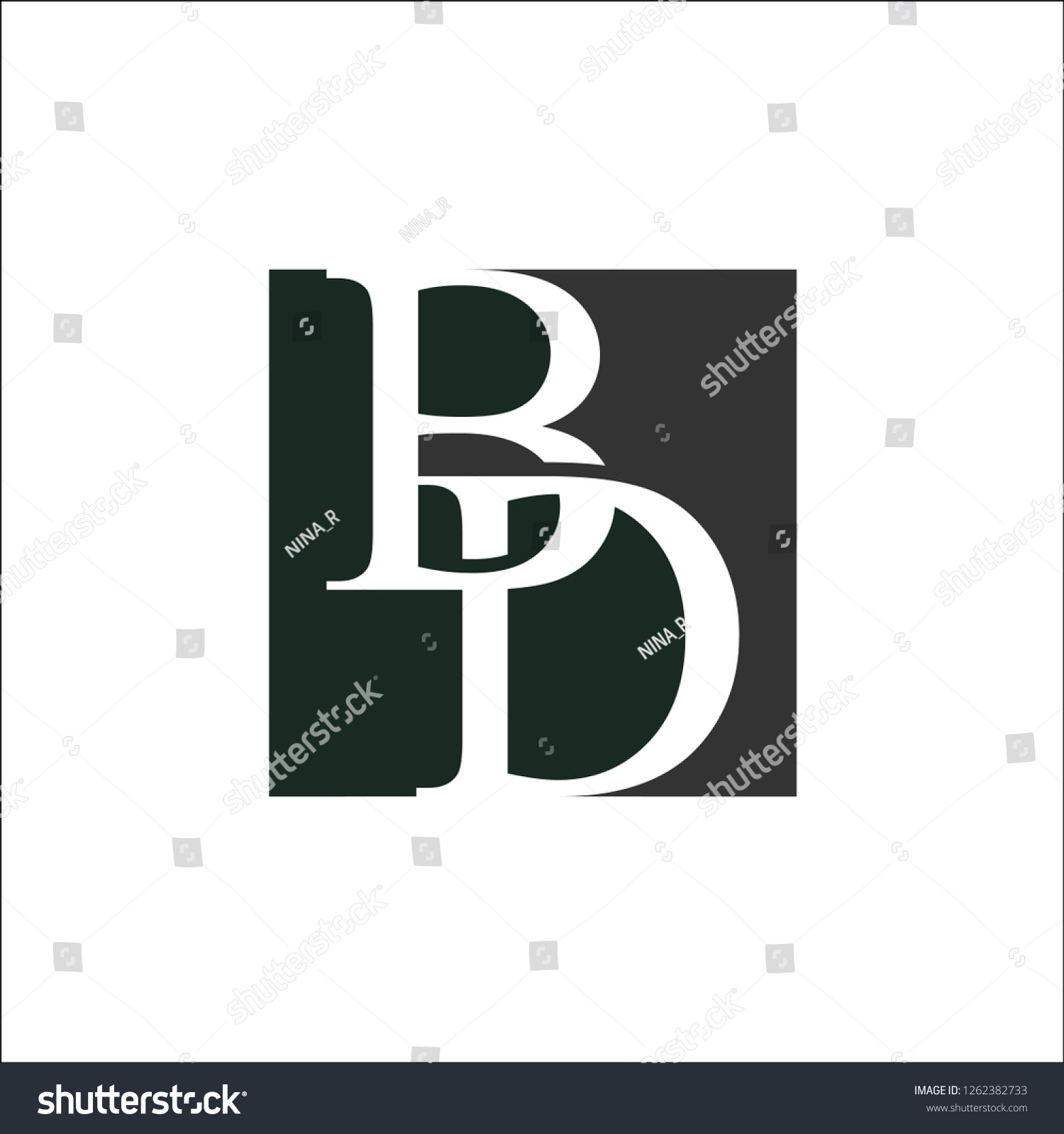 Letter Bd Logo Square Stock Vector (Royalty Free) 1262382733