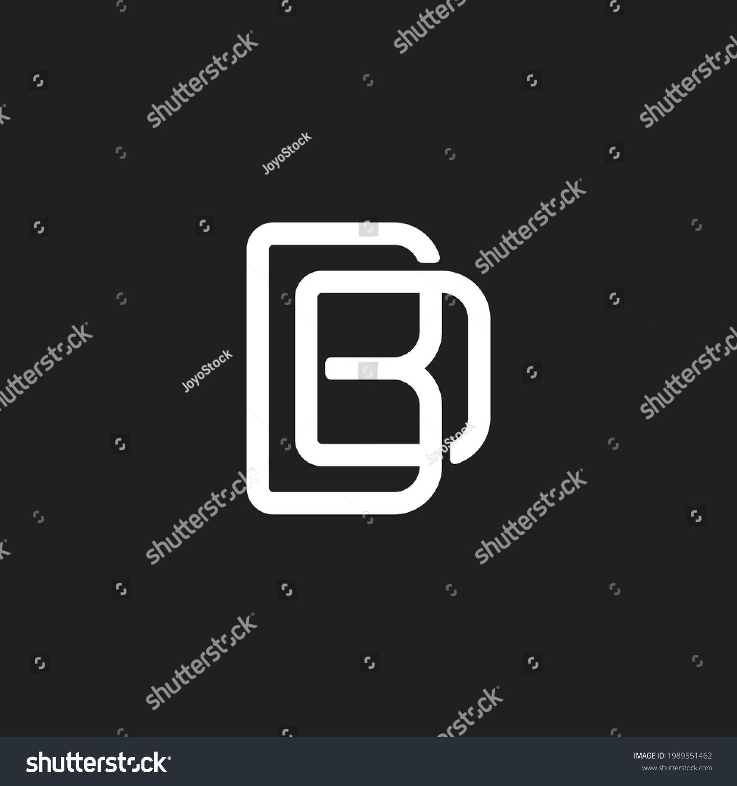 Letter Bd Simple Overlapping Geometric Line Stock Vector (Royalty Free ...