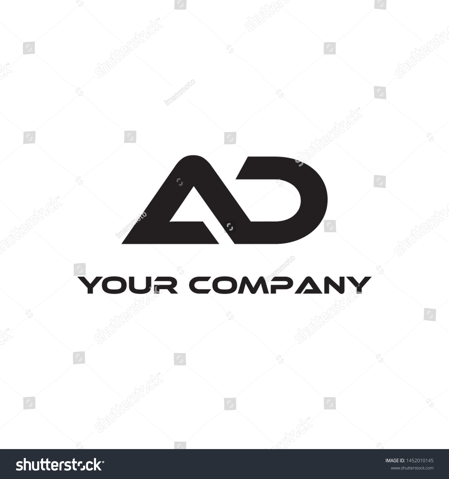 Letter Black Design Logo Vector Stock Vector (Royalty Free) 1452010145 ...