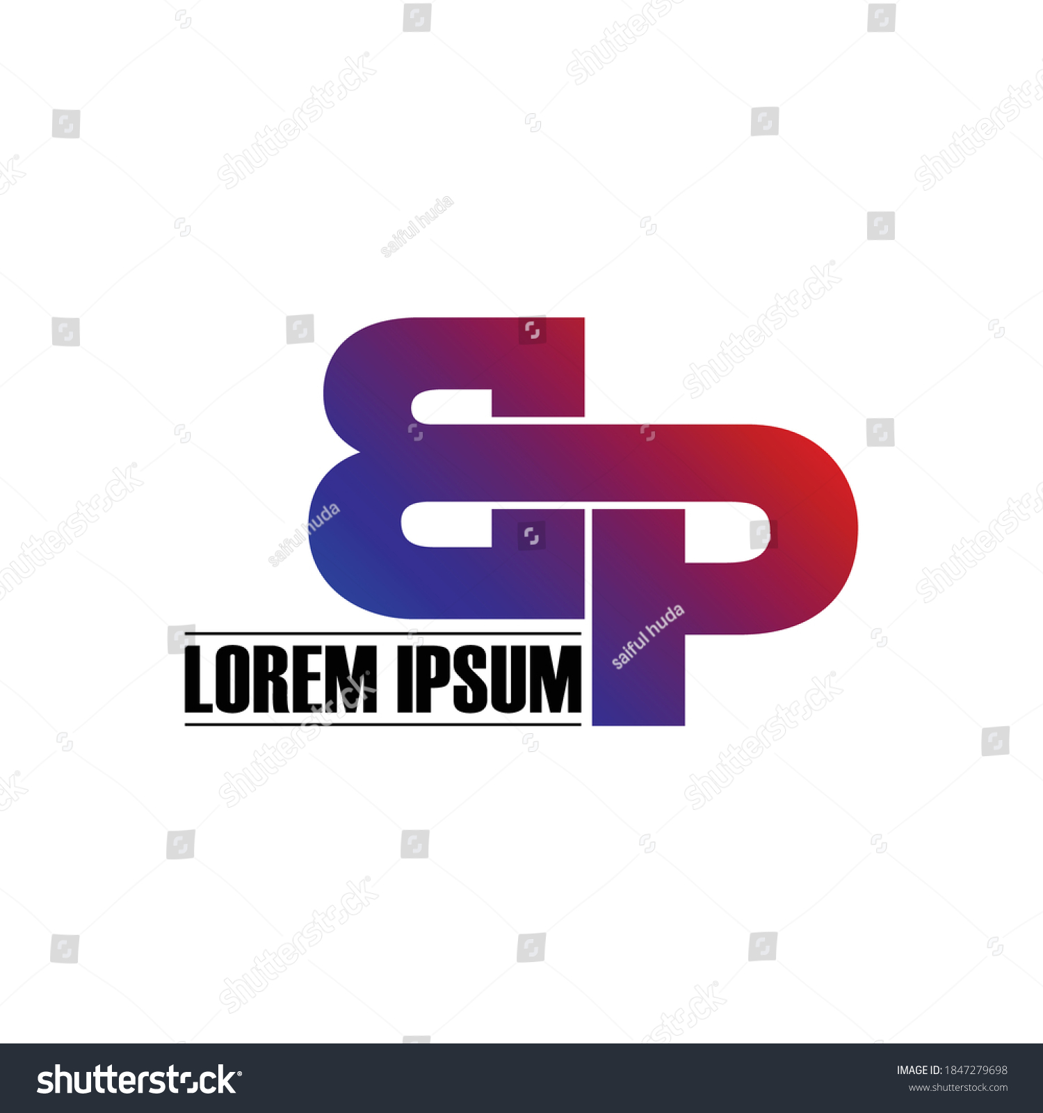 Letter Bp Simple Monogram Logo Design Stock Vector (Royalty Free ...