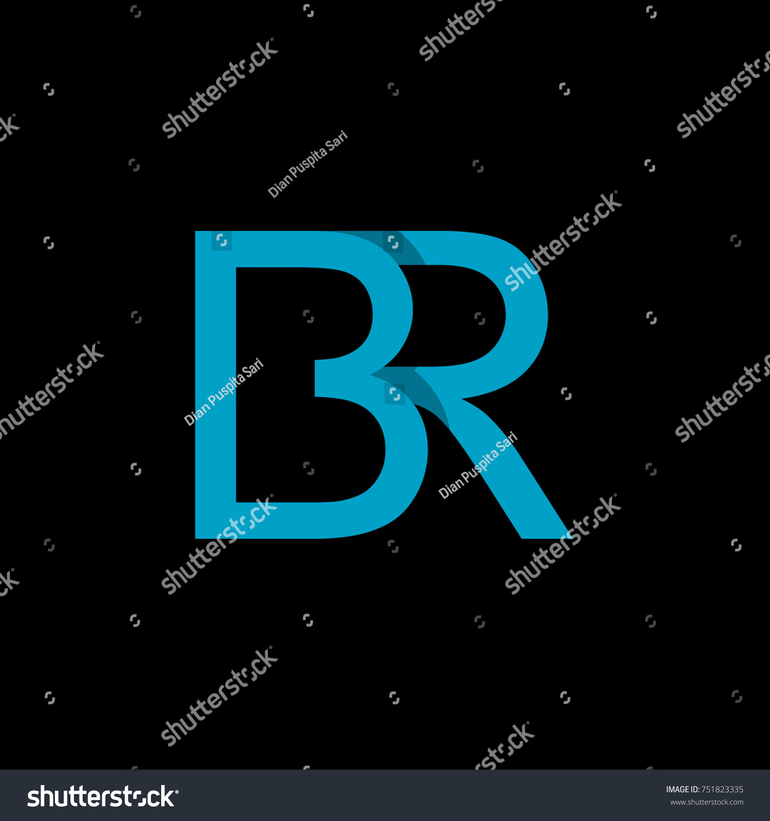 Letter Br Logo Design Template Stock Vector (Royalty Free) 751823335 ...