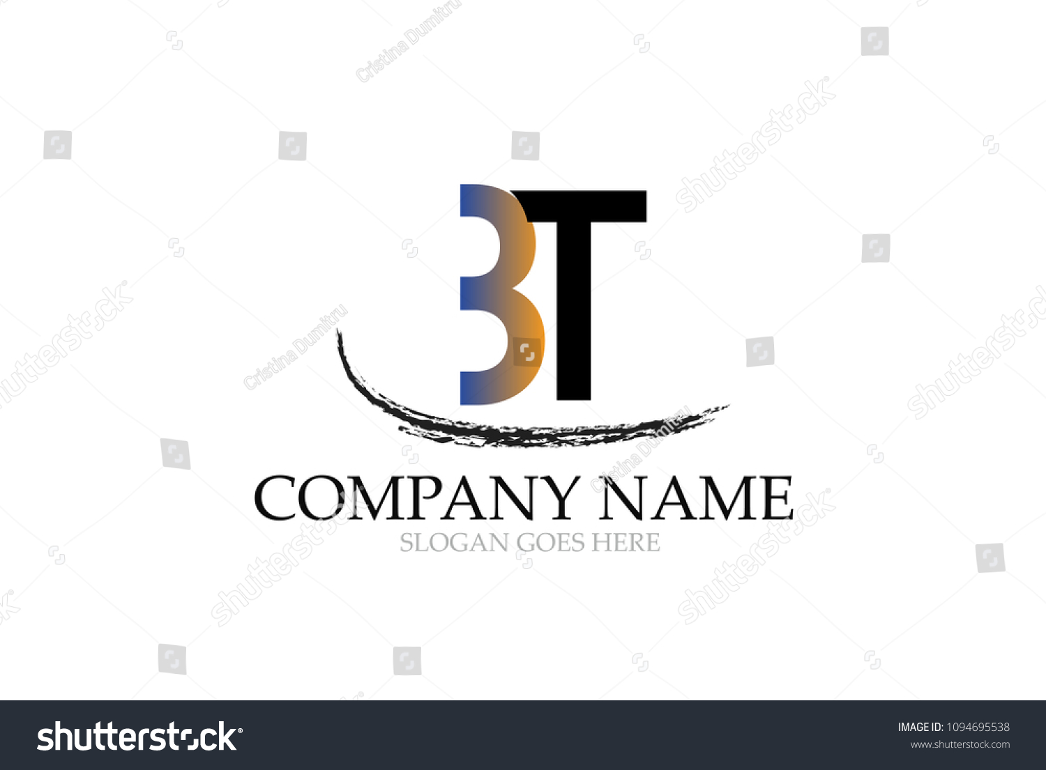 Letter Bt Logo Design Vector Stock Vector (Royalty Free) 1094695538 ...