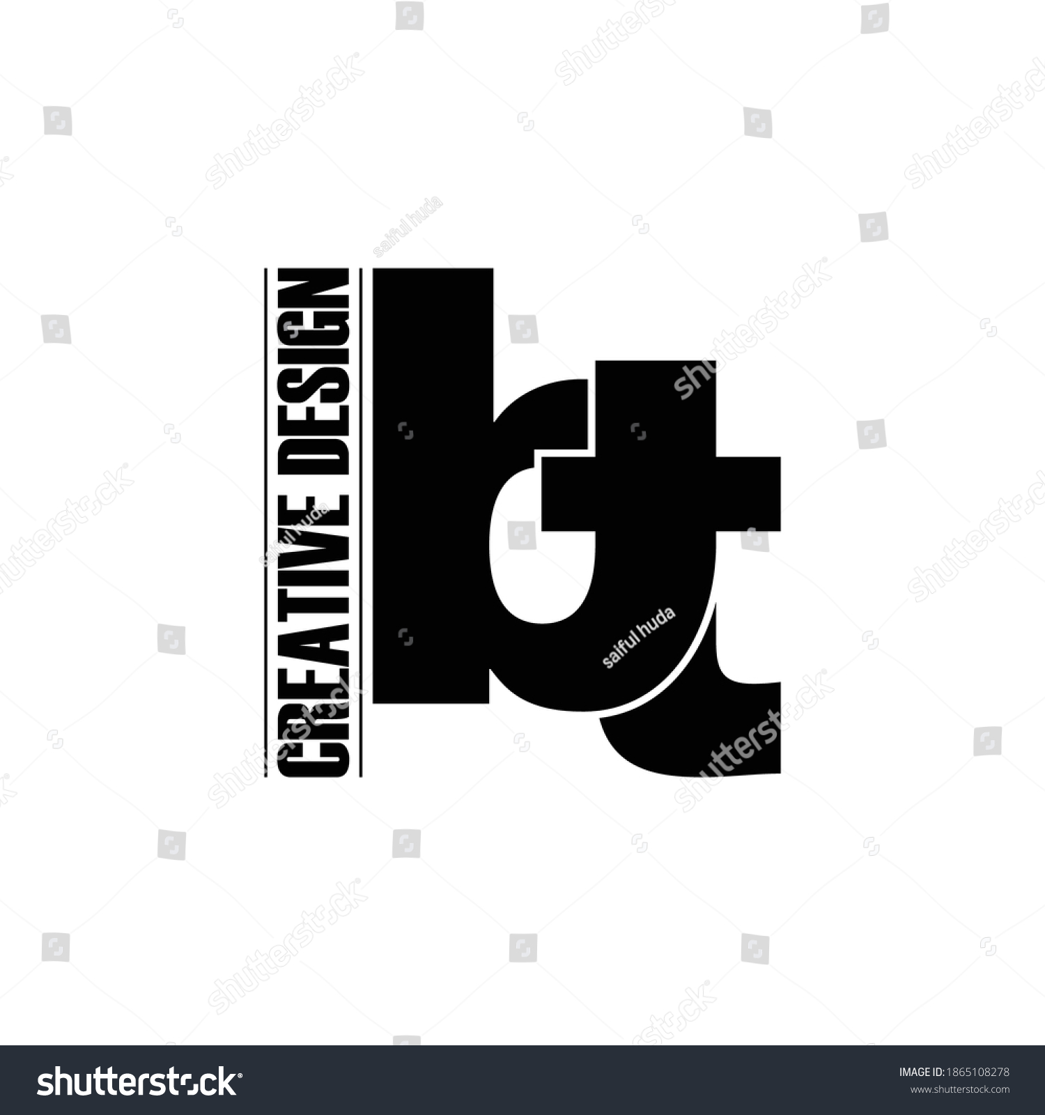 Letter Bt Simple Logo Design Vector Stock Vector (Royalty Free) 1865108278