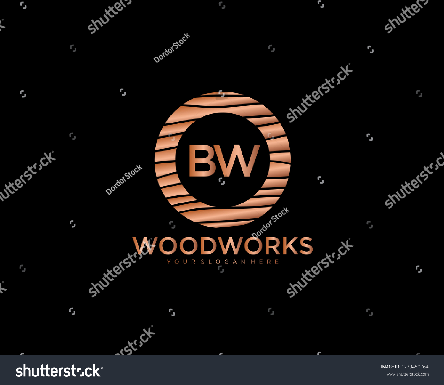 Letter Bw Initial Wood Logo Vector Stock Vector (Royalty Free ...