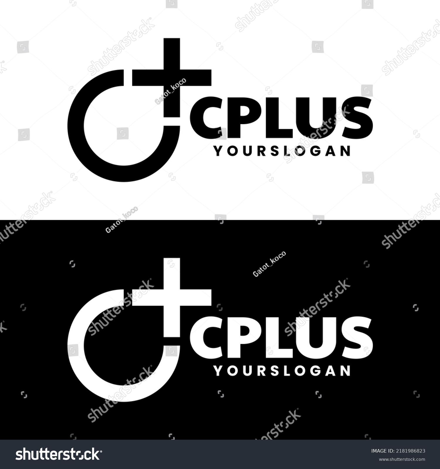 Letter C Plus Gradient Logo Design Stock Vector (Royalty Free ...