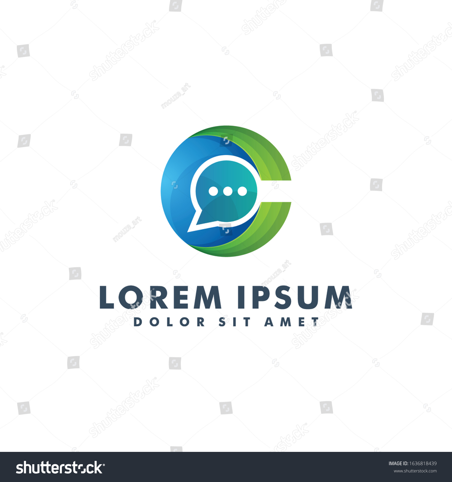 Letter C Chat Logo Design Vector Stock Vector (Royalty Free) 1636818439 ...