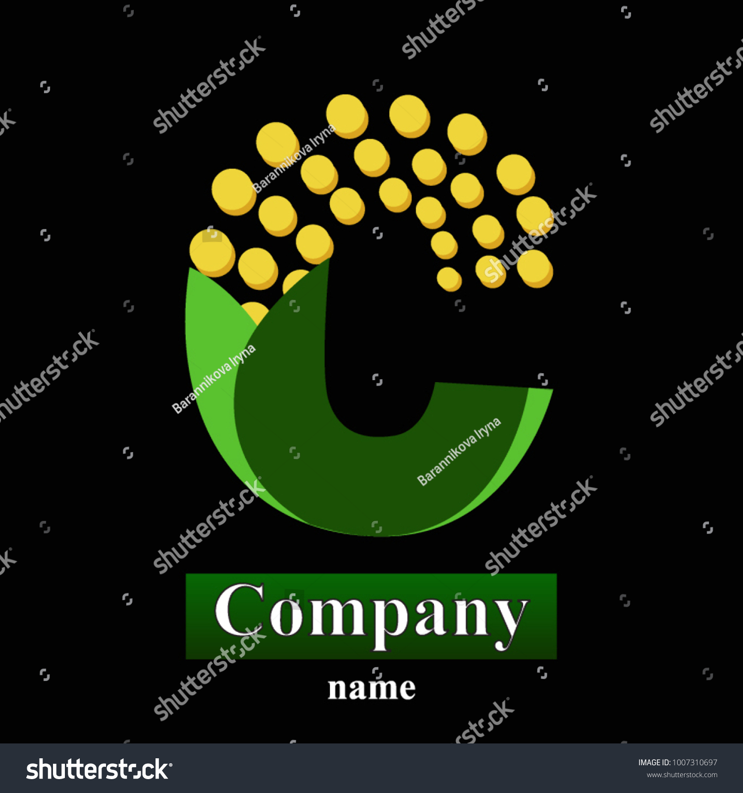 Letter C Corn Wheat Logo Stock Vector (Royalty Free) 1007310697
