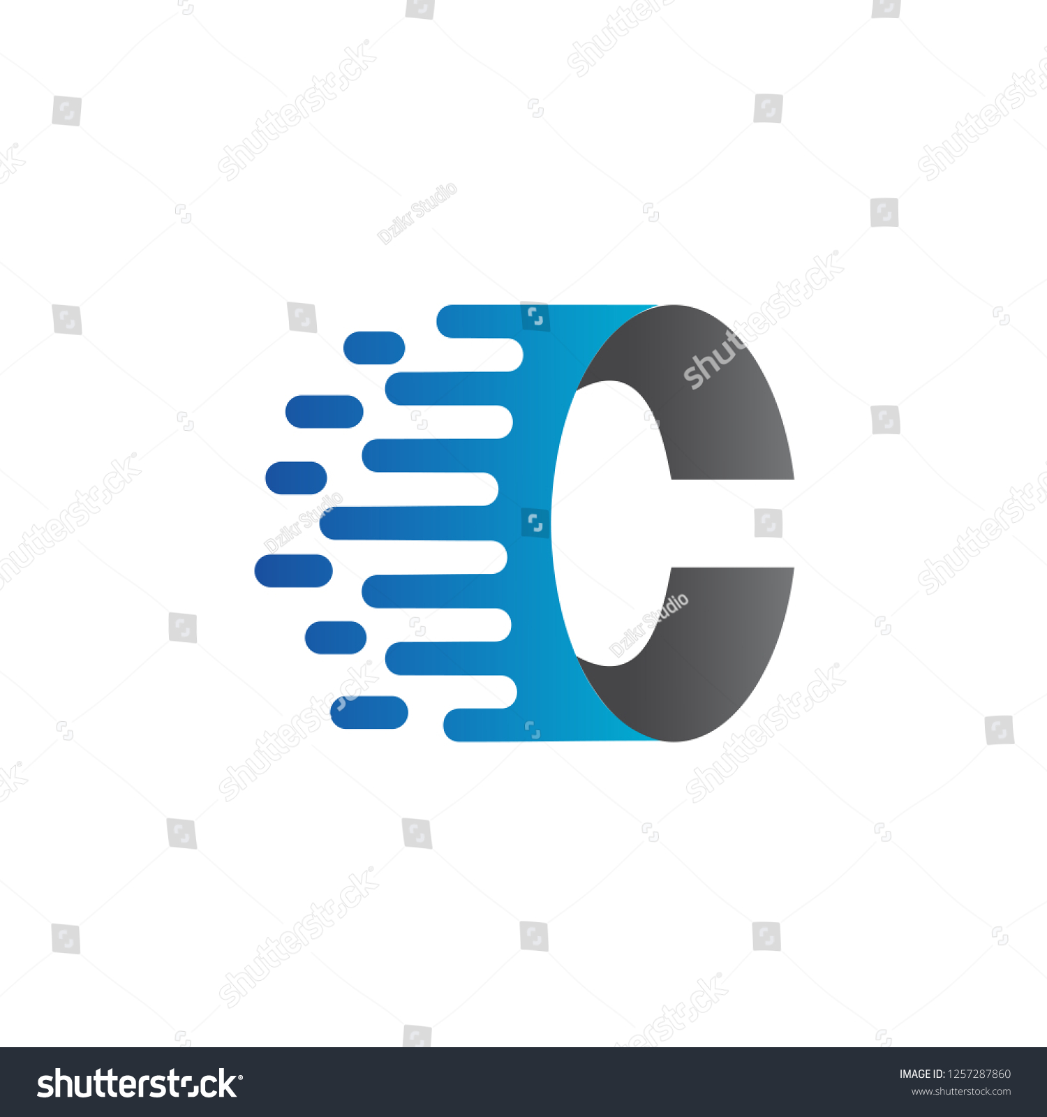 Letter C Fast Logo Vector Stock Vector (Royalty Free) 1257287860