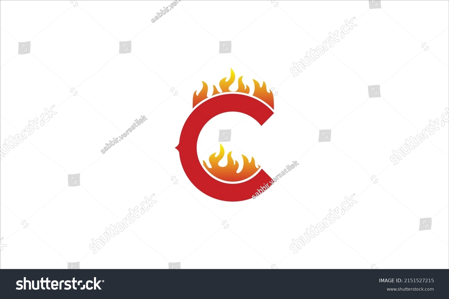 Letter C Fire Logo Design Vector Stock Vector (Royalty Free) 2151527215 ...