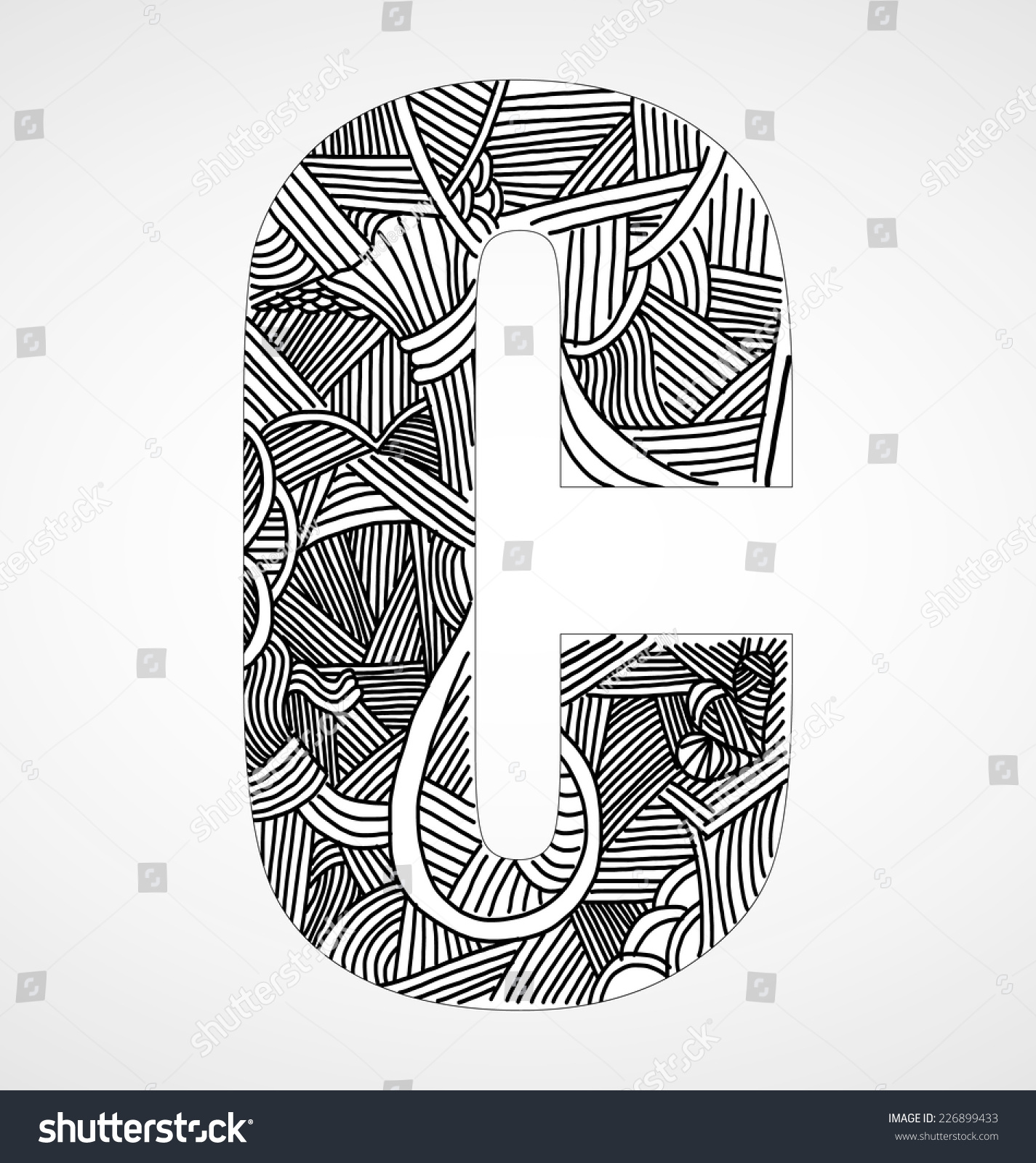 Letter C Doodle Alphabet Stock Vector (Royalty Free) 226899433 ...