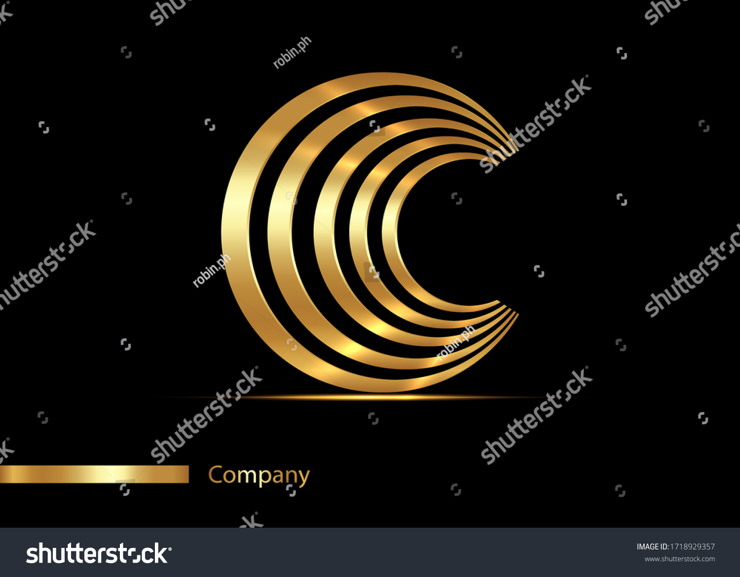 Letter C Gold Logo Design Vector Stock Vector (Royalty Free) 1718929357 Letter C Gold Logo Design Vector Stock Vector (Royalty Free) 1718929357