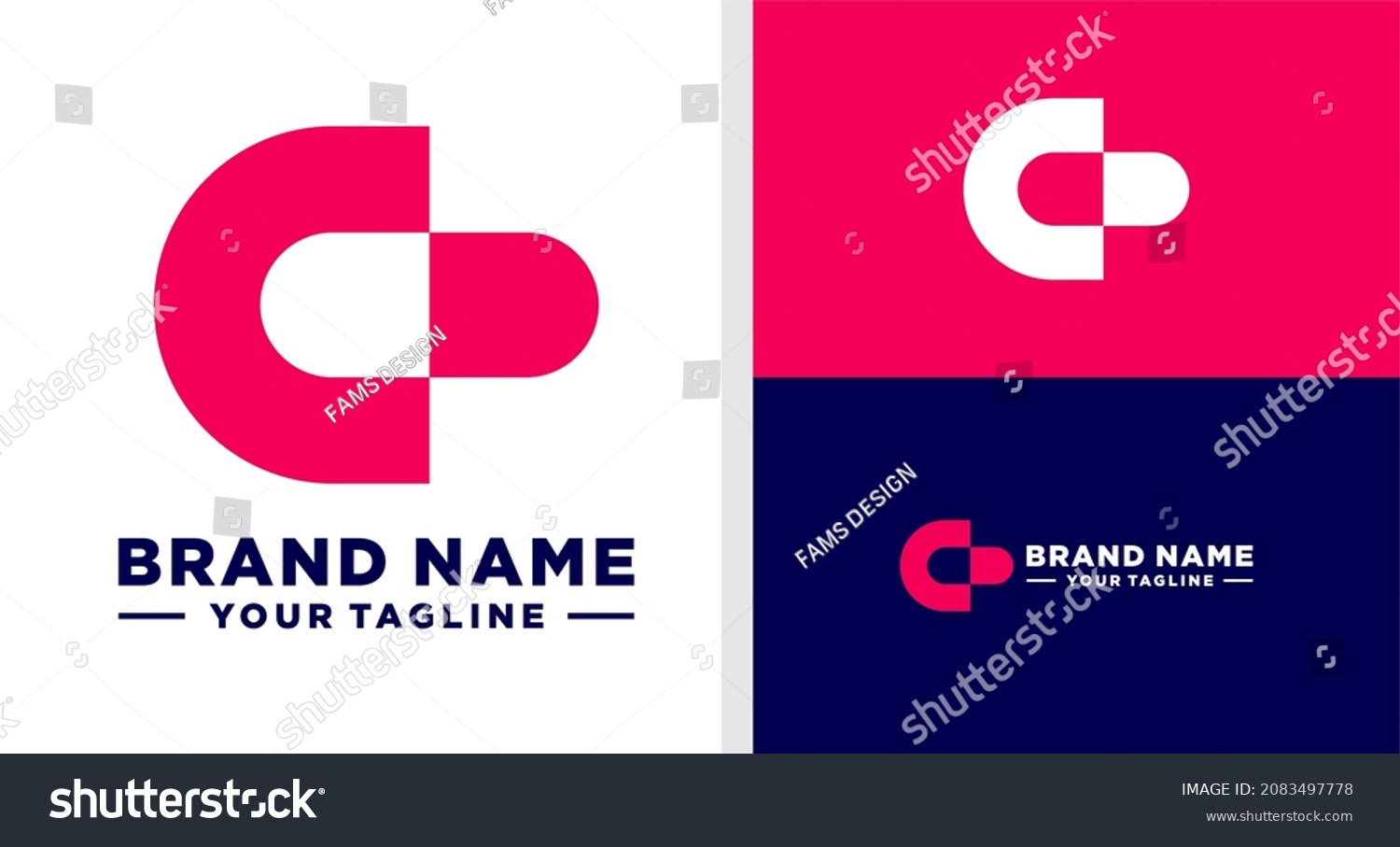 Letter C Logo Capsule Negative Space Stock Vector (Royalty Free) 2083497778