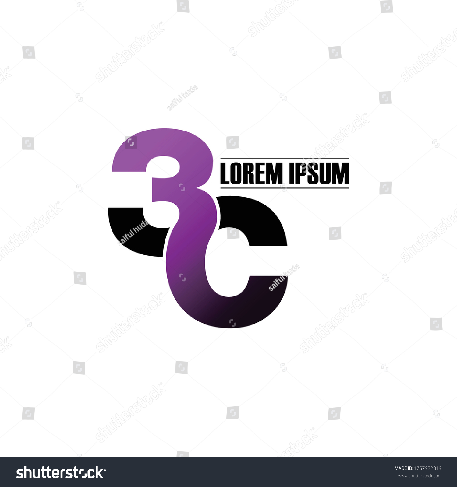 Letter 3c Logo Design Vector Monogram Stock Vector (Royalty Free ...