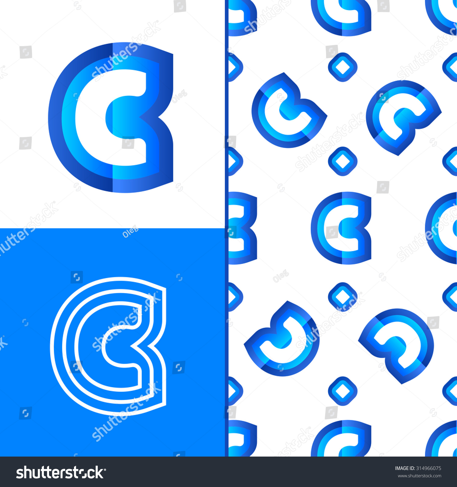 Letter C Logo Element Seamless Pattern Stock Vector (Royalty Free ...