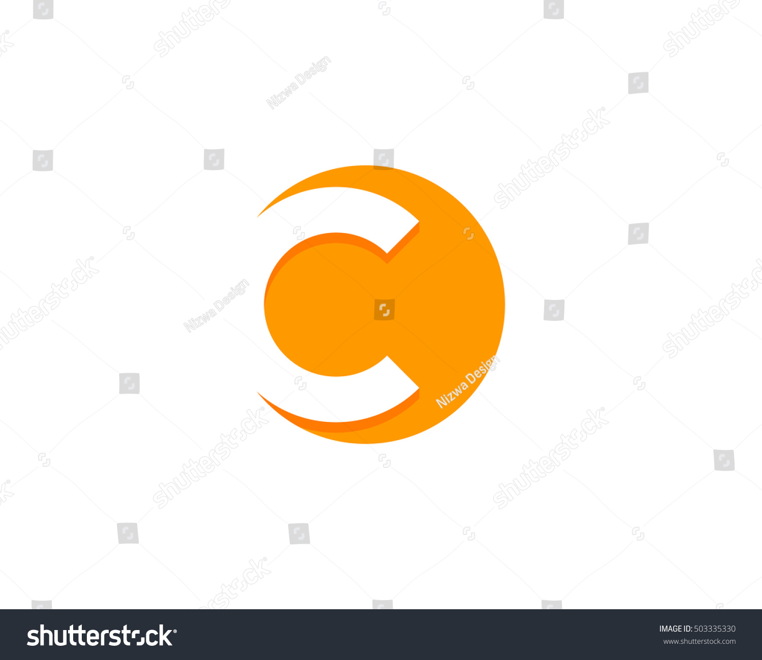 Letter C Negative Space Circle Logo Stock Vector (Royalty Free ...
