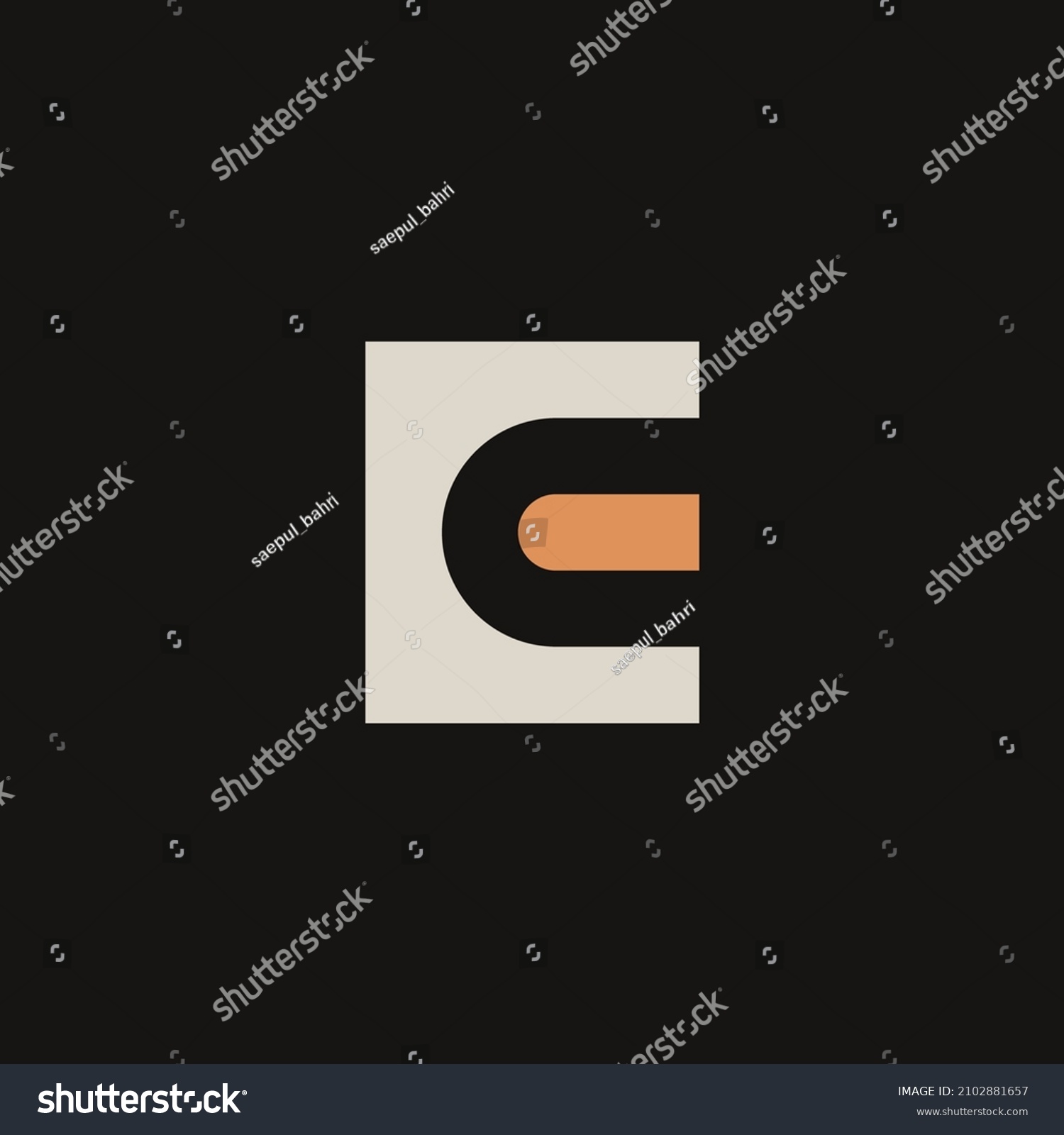 Letter C Negative Space Logo Design Stock Vector (Royalty Free ...