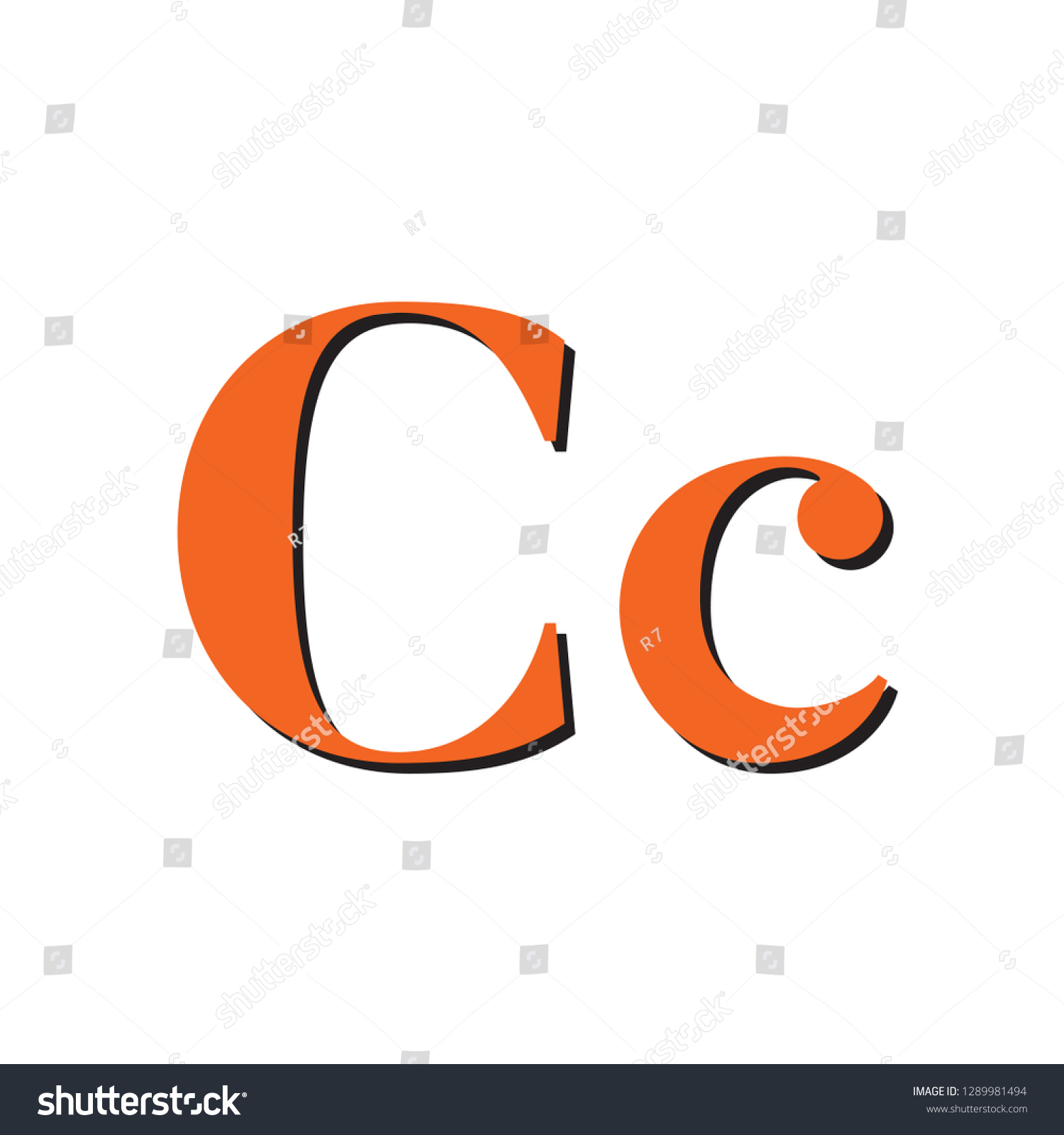 Letter C Orange Stock Vector (Royalty Free) 1289981494