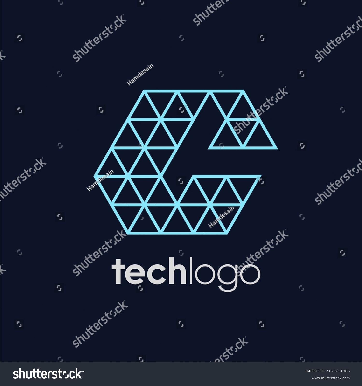 Letter C Triangle Polygon Tech Logo Stock Vector (Royalty Free ...