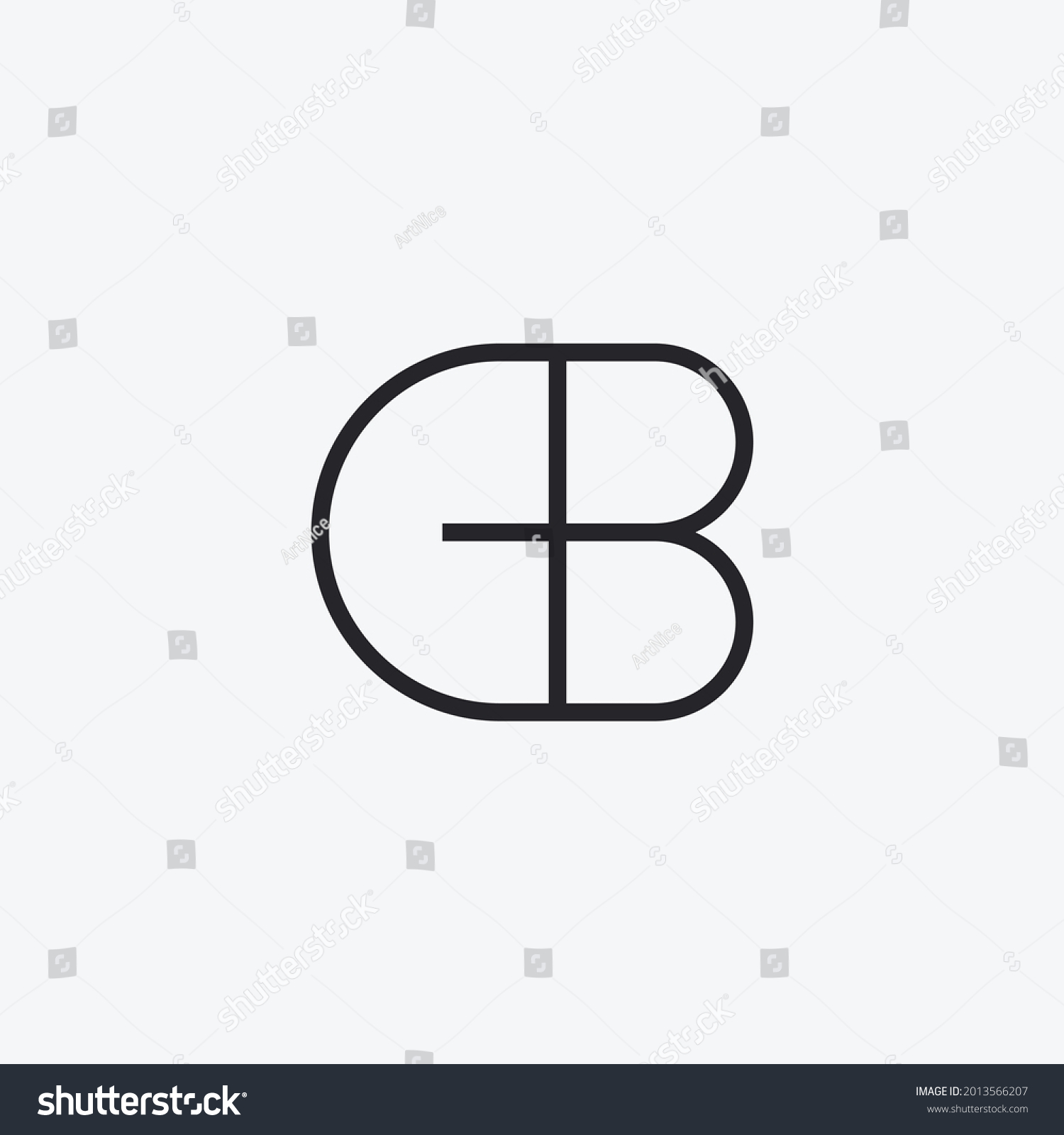 Letter Cb Monogram Logo Design Template Stock Vector (Royalty Free ...