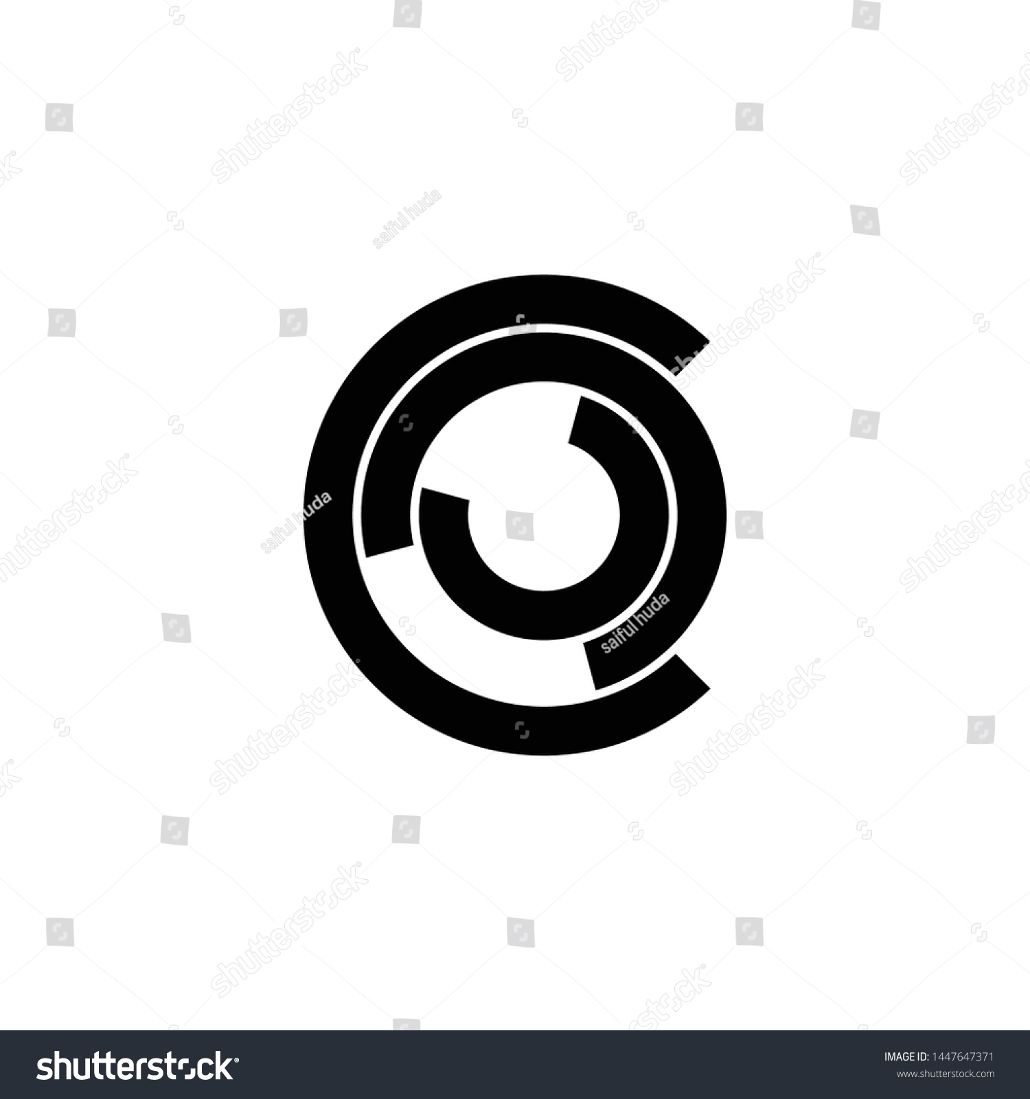 Letter Ccc Circle Logo Design Vector: vector de stock (libre de ...