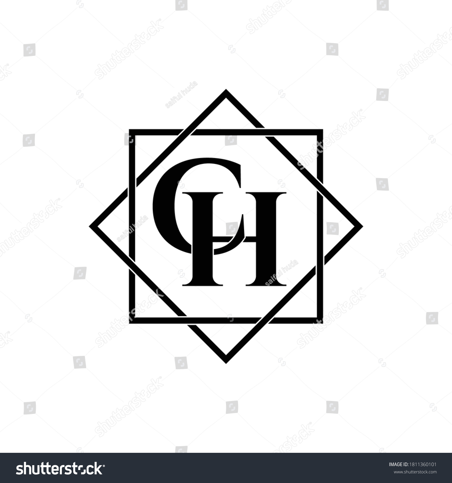 Letter Ch Luxury Logo Design Vector Stock Vector (Royalty Free ...