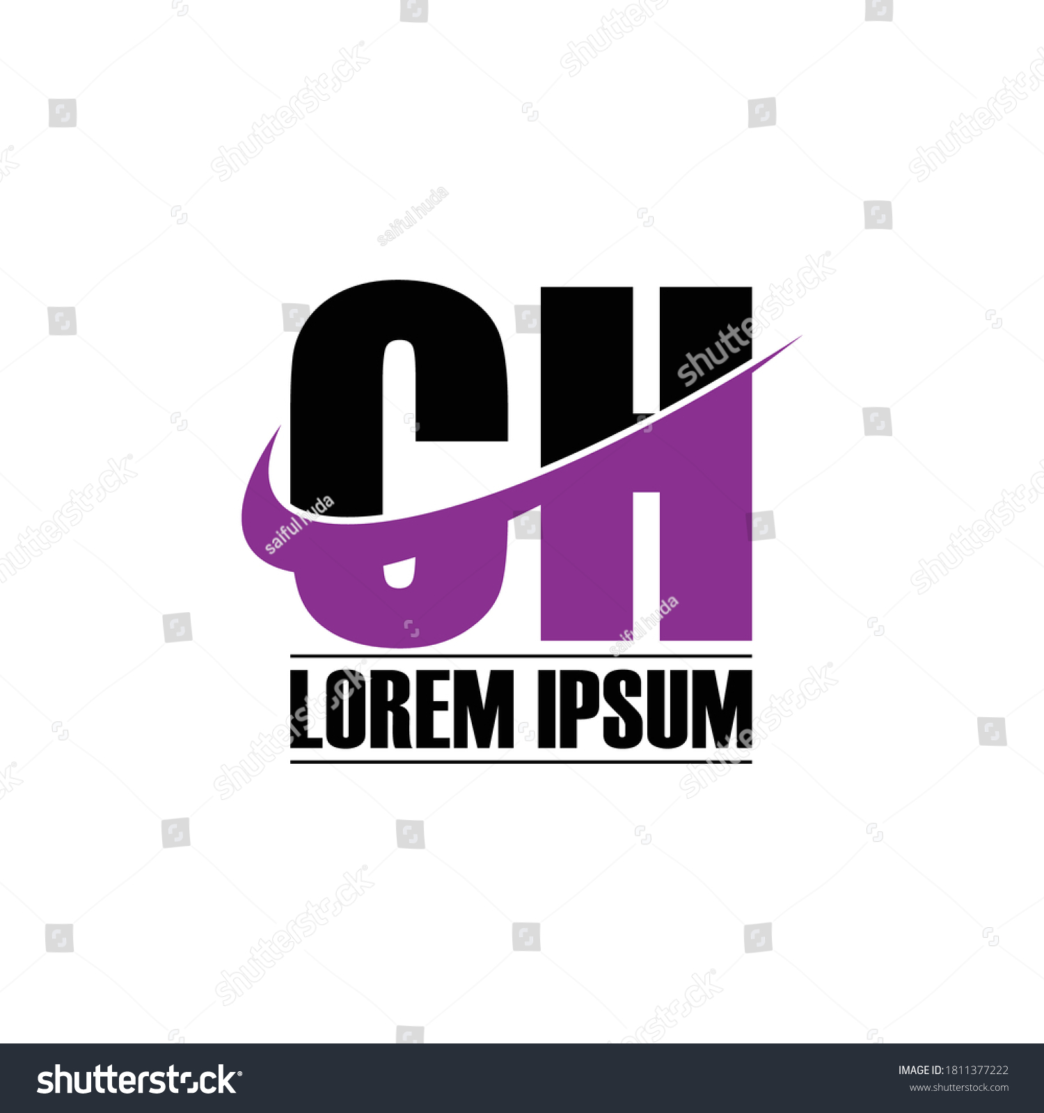 Letter Ch Simple Logo Design Vector Stock Vector (Royalty Free ...