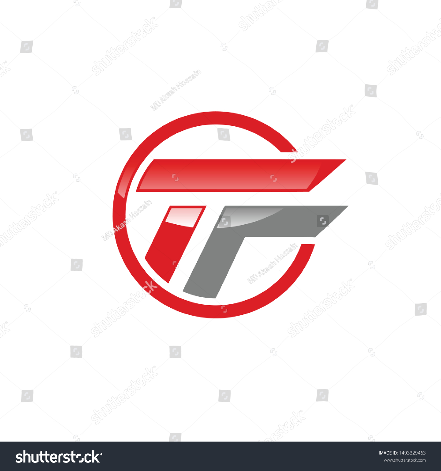 Letter Creative Logo Tf Design Stock Vector (Royalty Free) 1493329463 ...