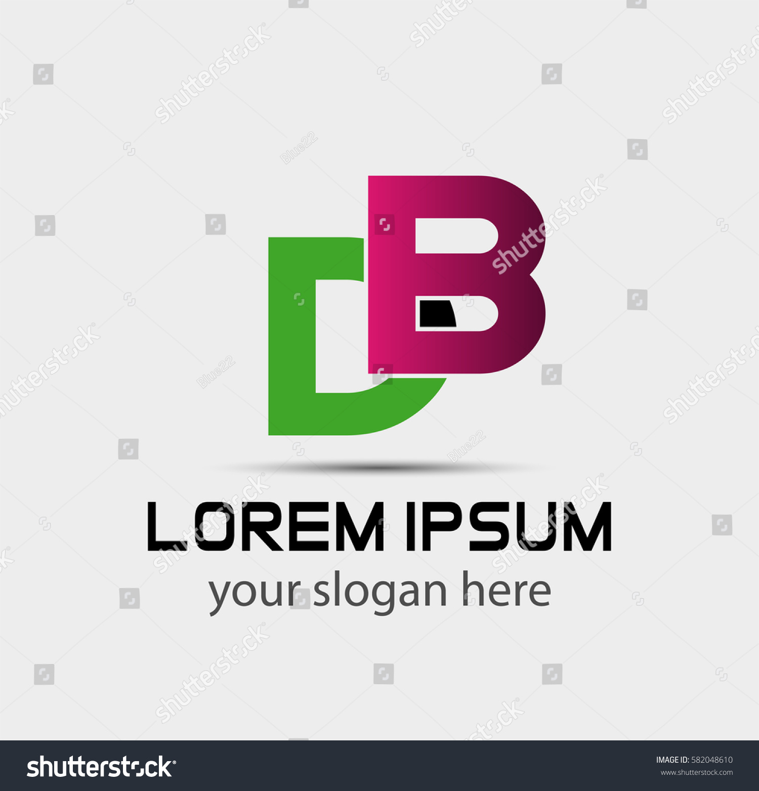 Letter D B Logo Vector Stock Vector (Royalty Free) 582048610