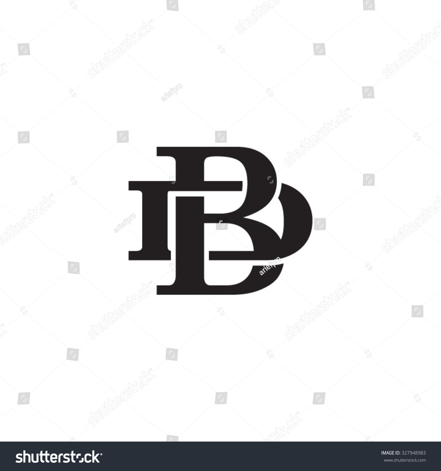 Letter D B Monogram Logo Stock Vector (Royalty Free) 327948983 ...