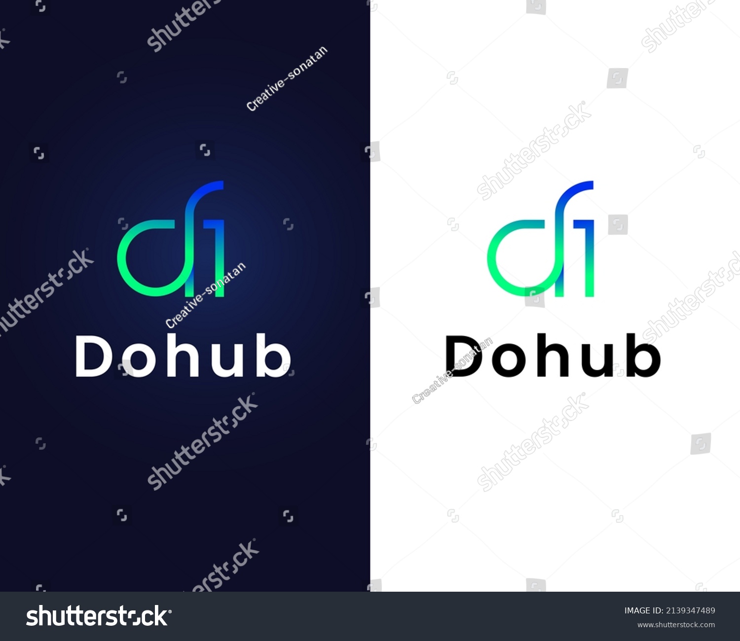 Letter D H Logo Design Template Stock Vector (Royalty Free) 2139347489 ...