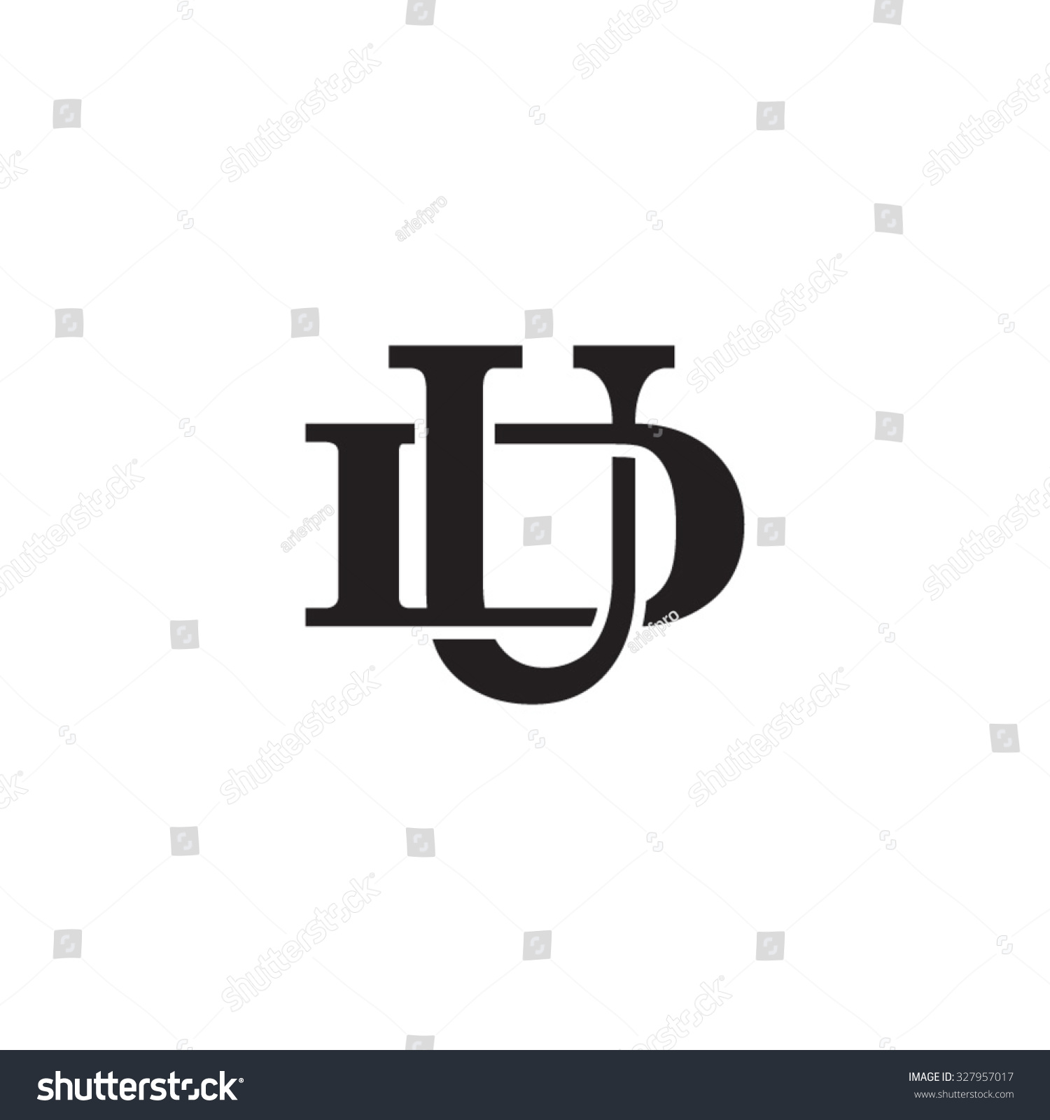 Letter D U Monogram Logo Stock Vector (Royalty Free) 327957017 ...