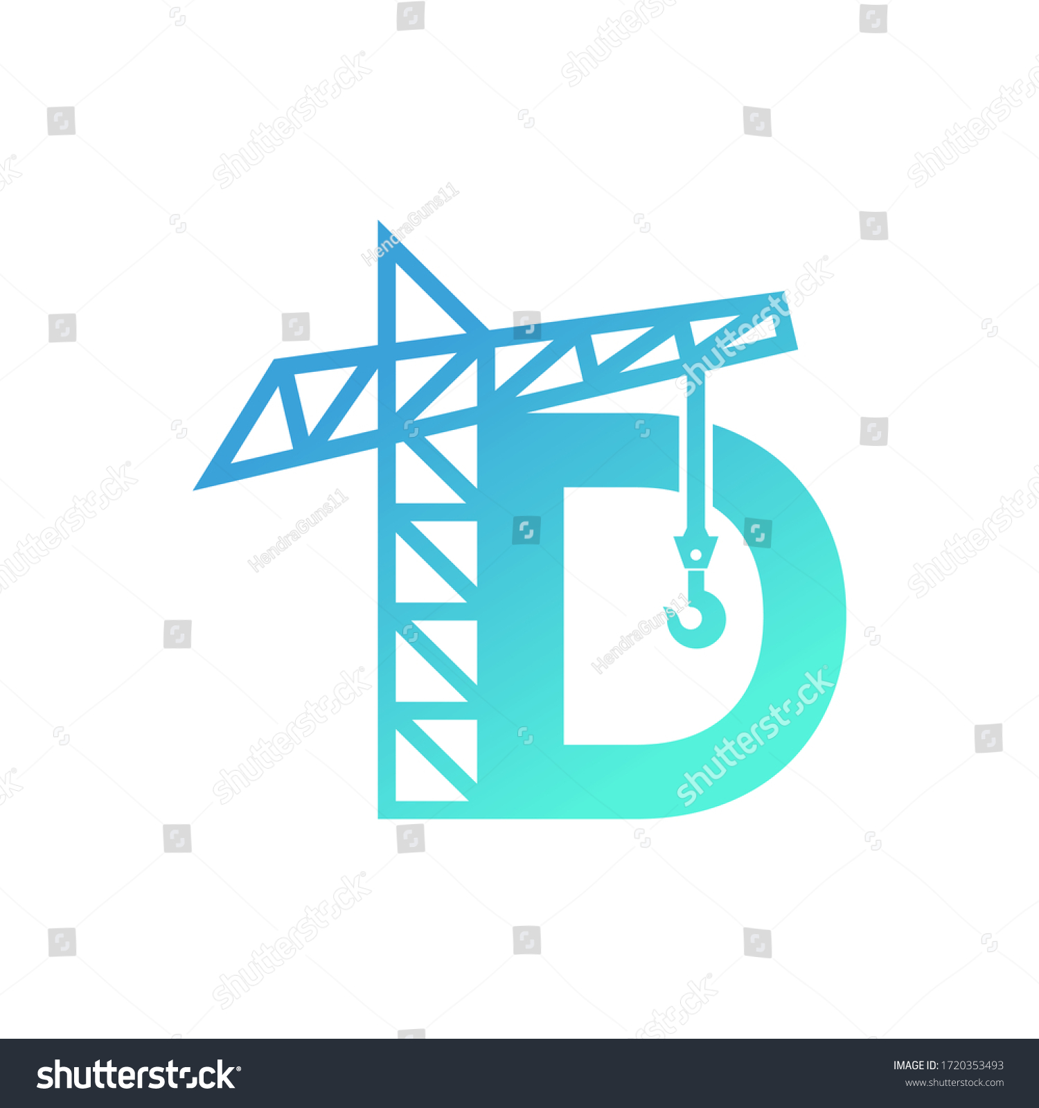 Letter D Building Construction Logo Design Stock Vector (Royalty Free ...