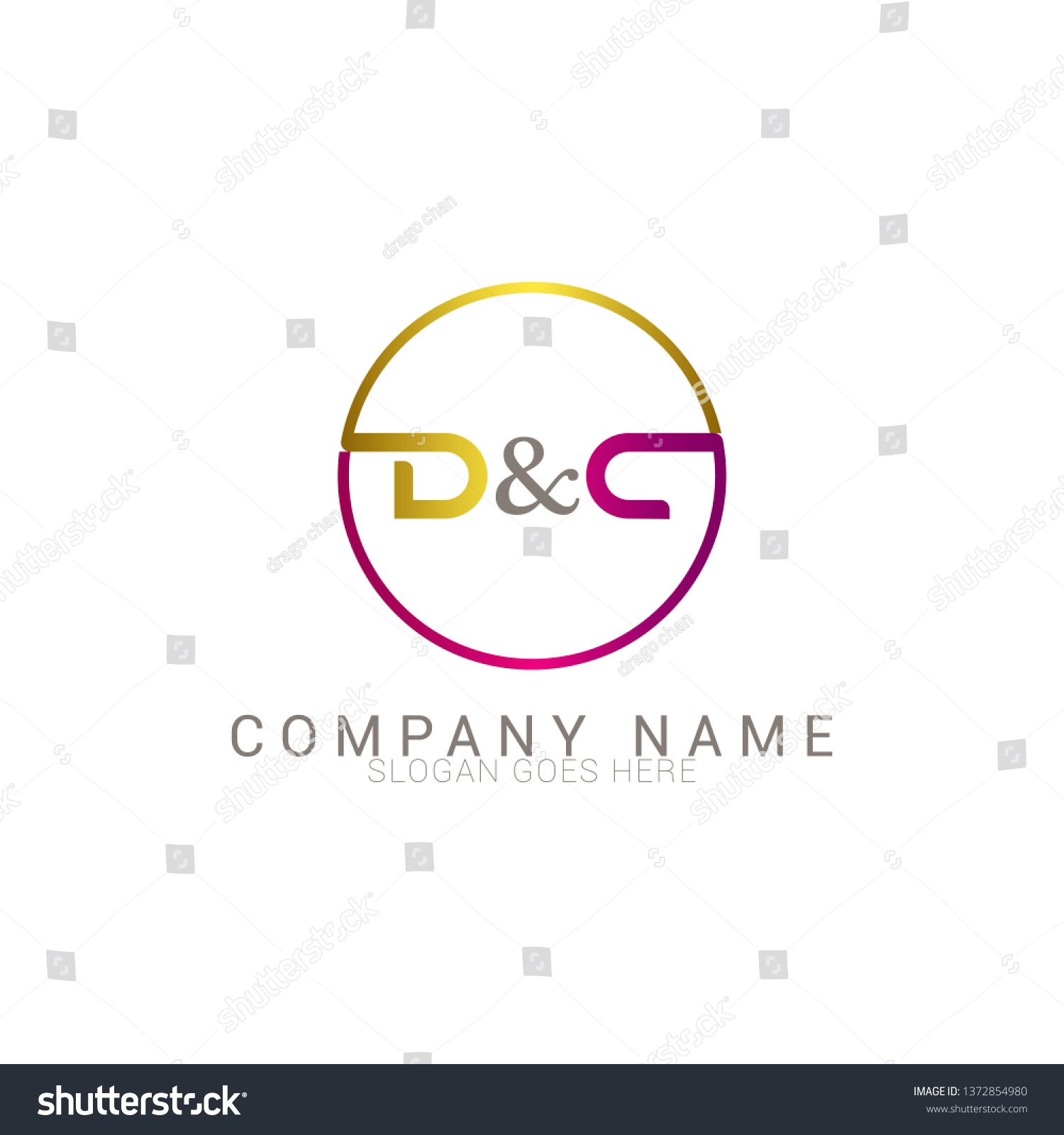 Letter D C Logo Design Template Stock Vector (Royalty Free) 1372854980 ...