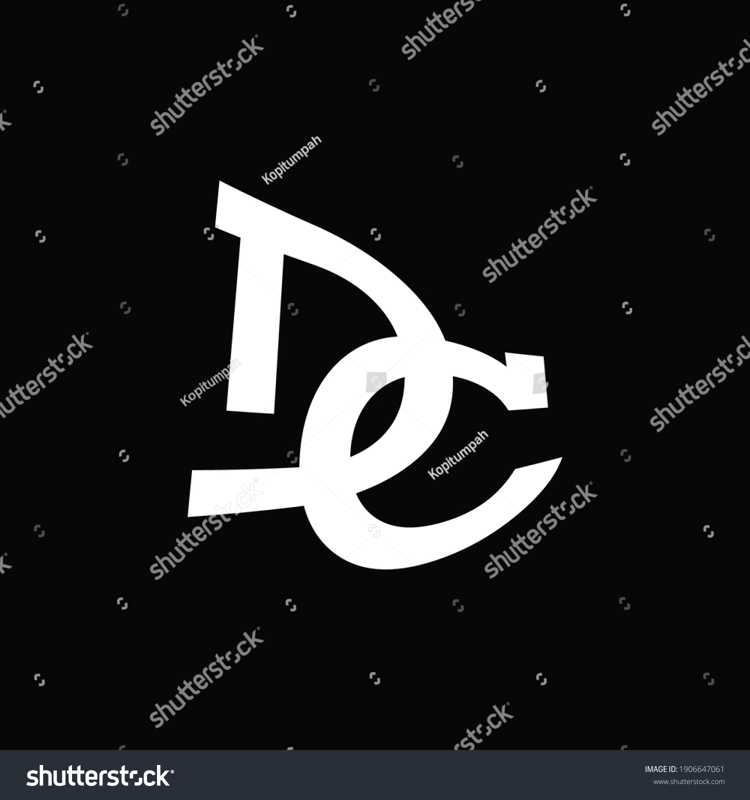 Letter D C Logo Design Vector Stock Vector (Royalty Free) 1906647061 ...