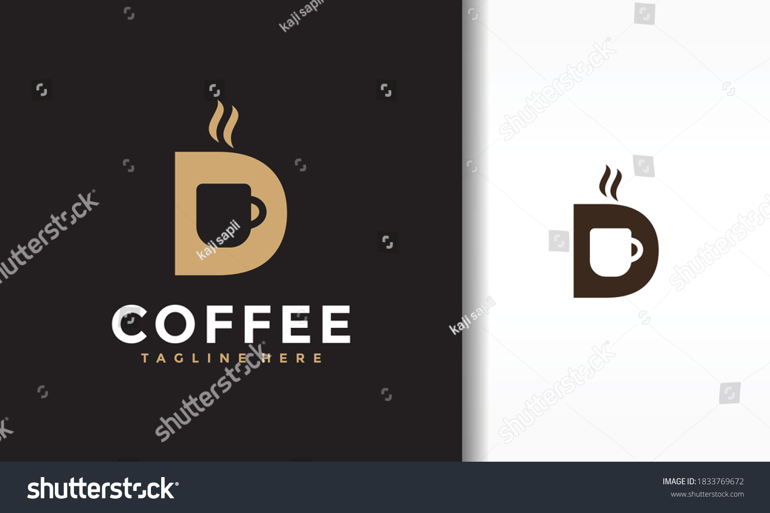 Letter D Coffee Cup Logo Stock Vector (Royalty Free) 1833769672 ...