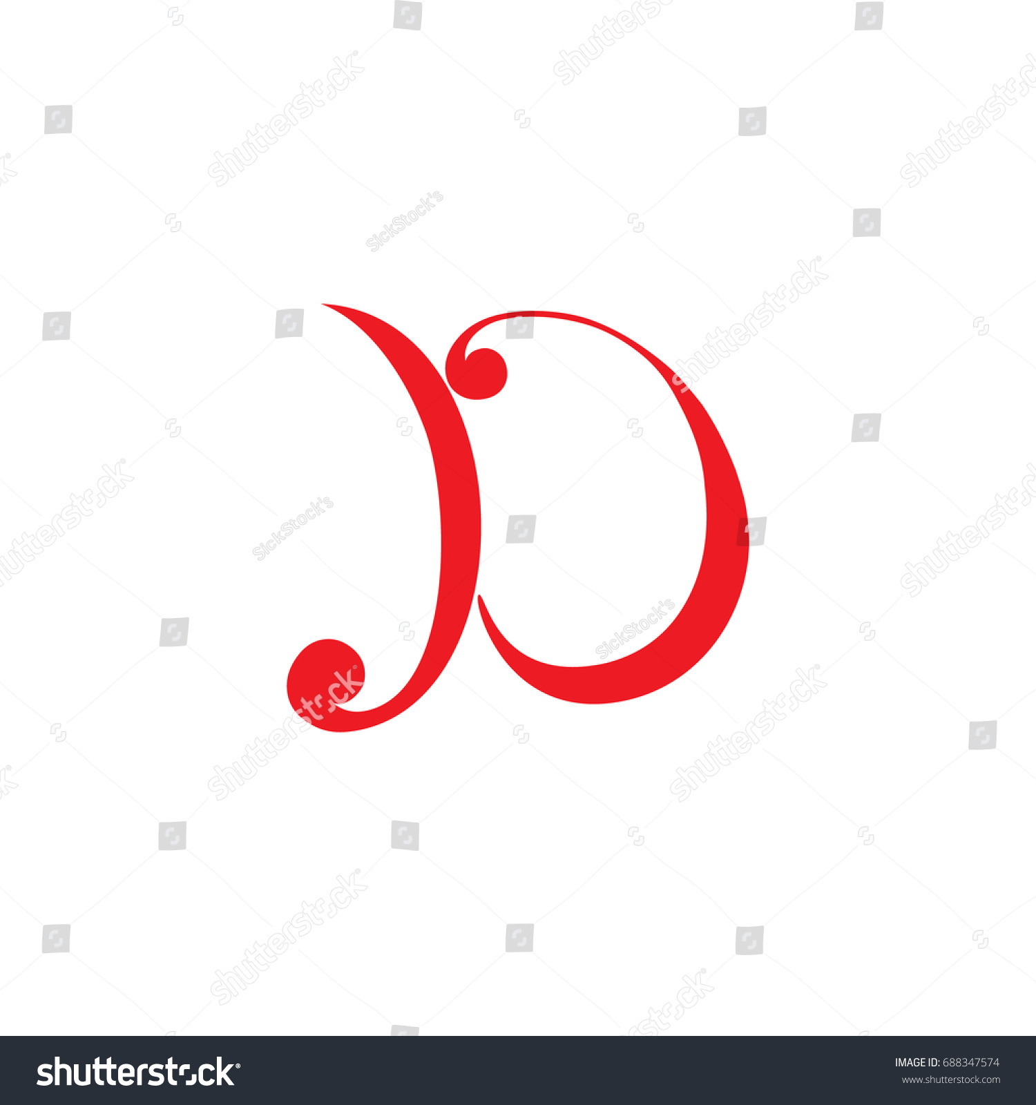 Letter D Curve Design Logo Vector Stock Vector (Royalty Free) 688347574 ...