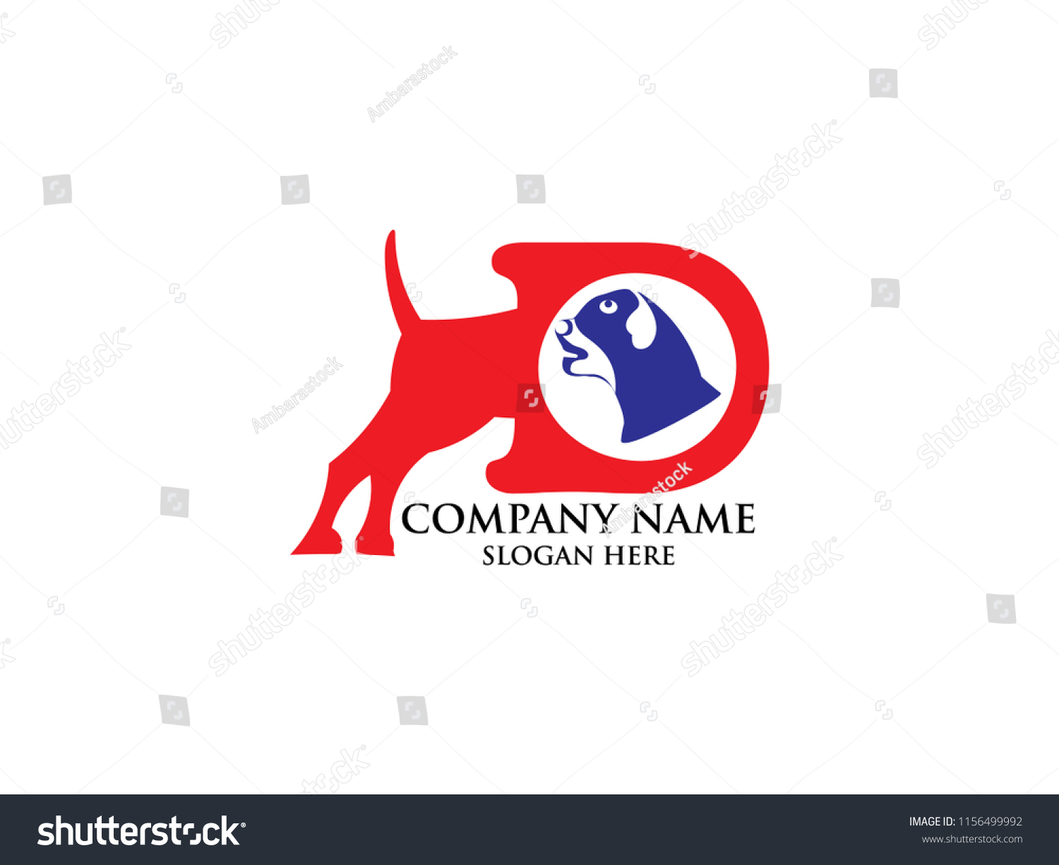 Letter D Dog Logo Vector Stock Vector (Royalty Free) 1156499992 ...